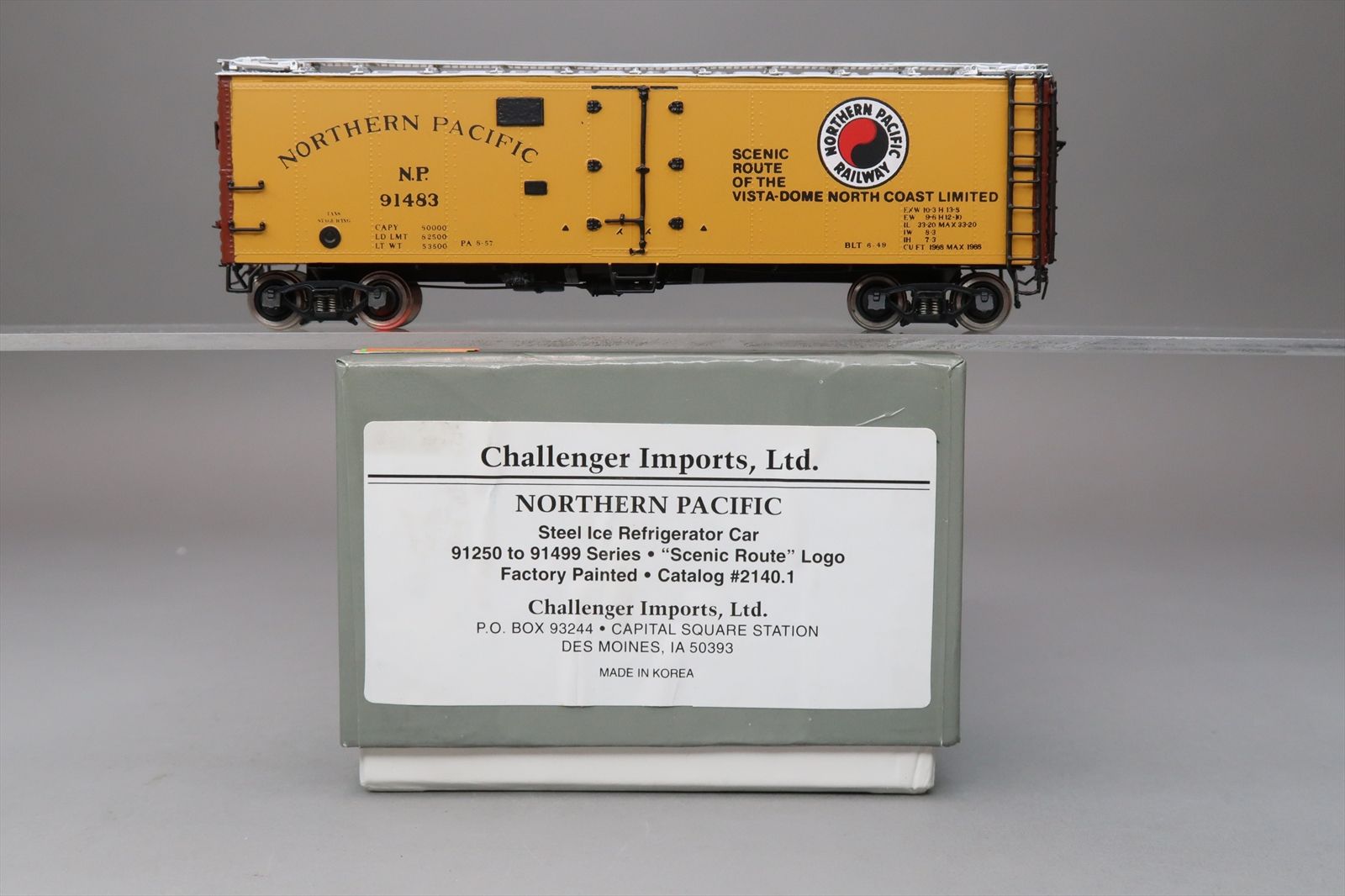 HO Brass Model - CIL 2140.1 NP Northern Pacific Steel Reefer Refrigerator Car Scenic Route ...