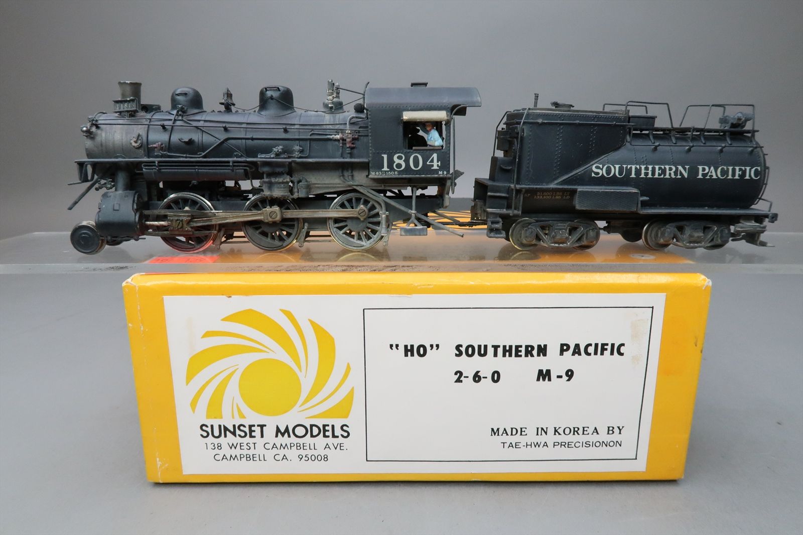 HO Brass Model - Sunset SP Southern Pacific M-9 2-6-0 #1804 - Pro Paint ...