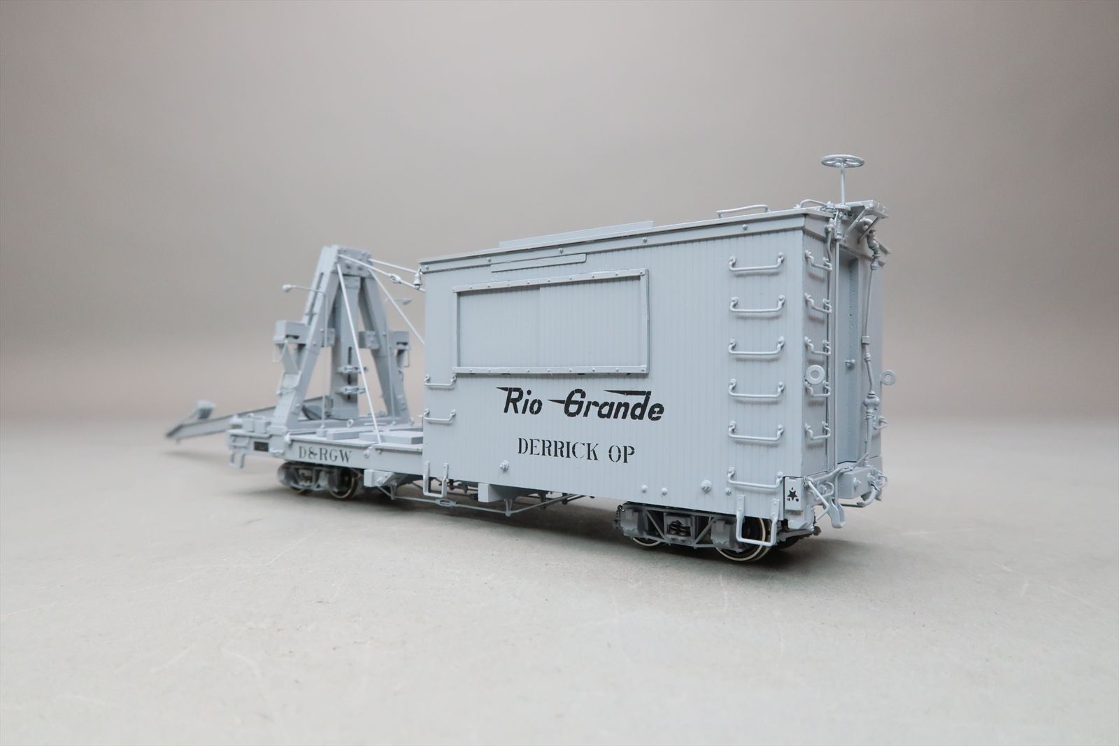 Sn3 Brass Model - DP D&RGW Rio Grande Derrick OP + Idler Flat Car ...