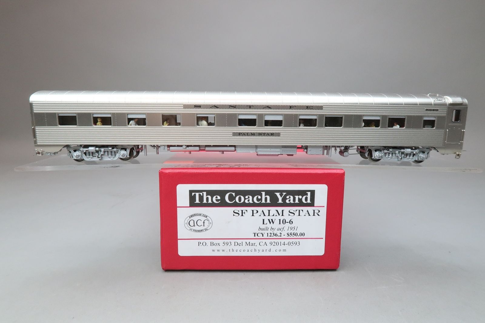 HO Brass Model - TCY 1236.2 AT&SF Santa Fe LW ACF 10-6 Sleeper Palm ...