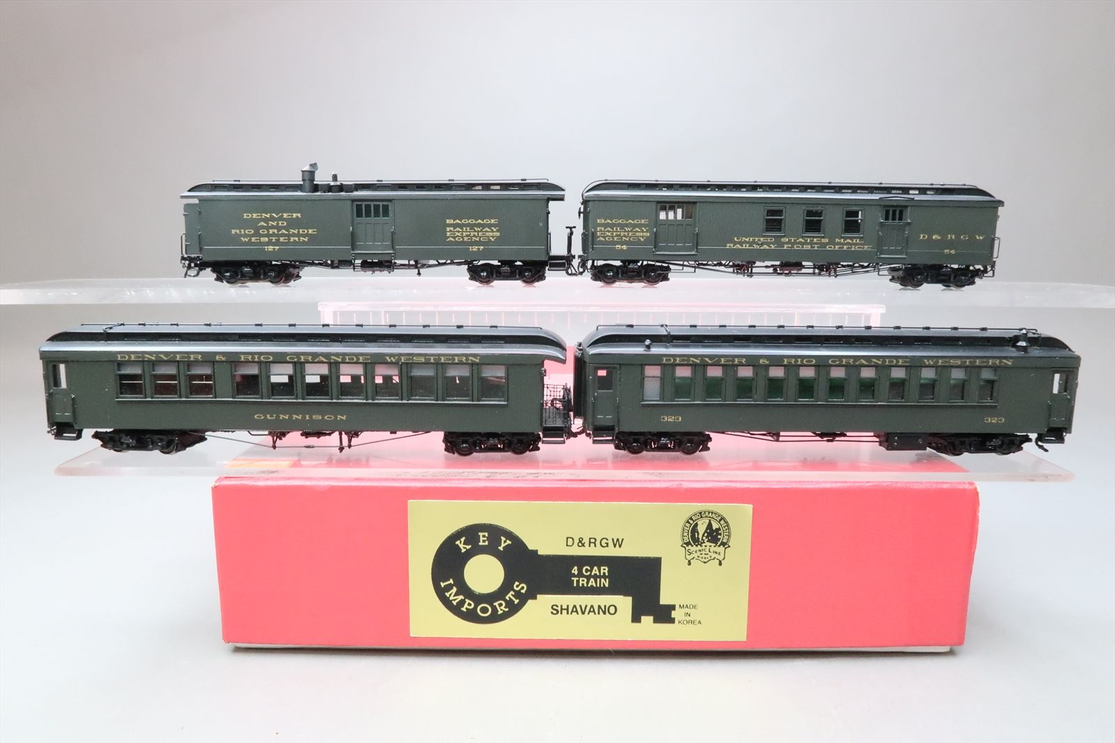 HOn3 Brass Model - Key D&RGW Rio Grande Shavano 4 Car Passenger Set #54 ...