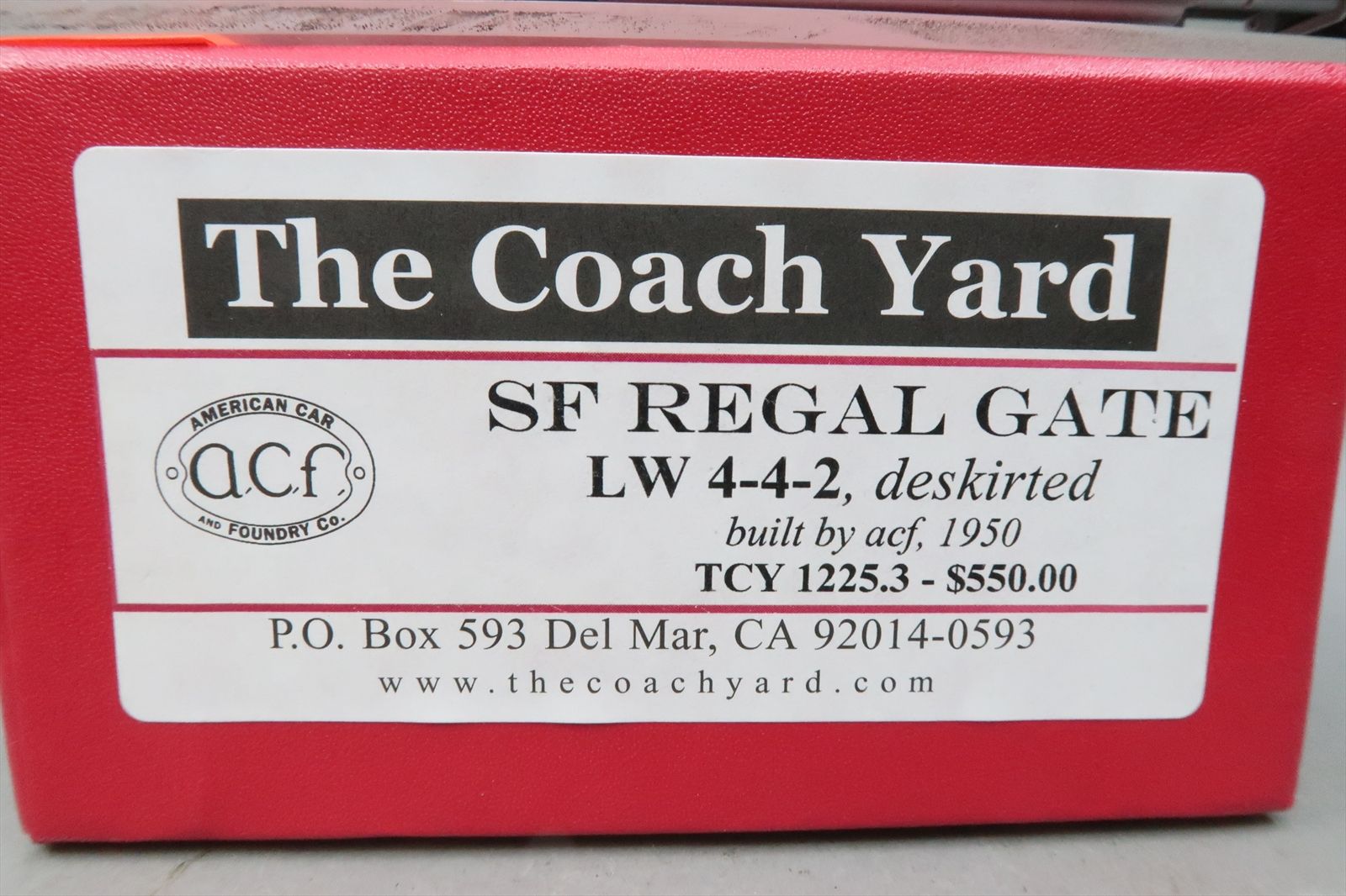 HO Brass Model - TCY 1225.3 AT&SF SF Santa Fe LW 4-4-2 Sleeper ACF ...