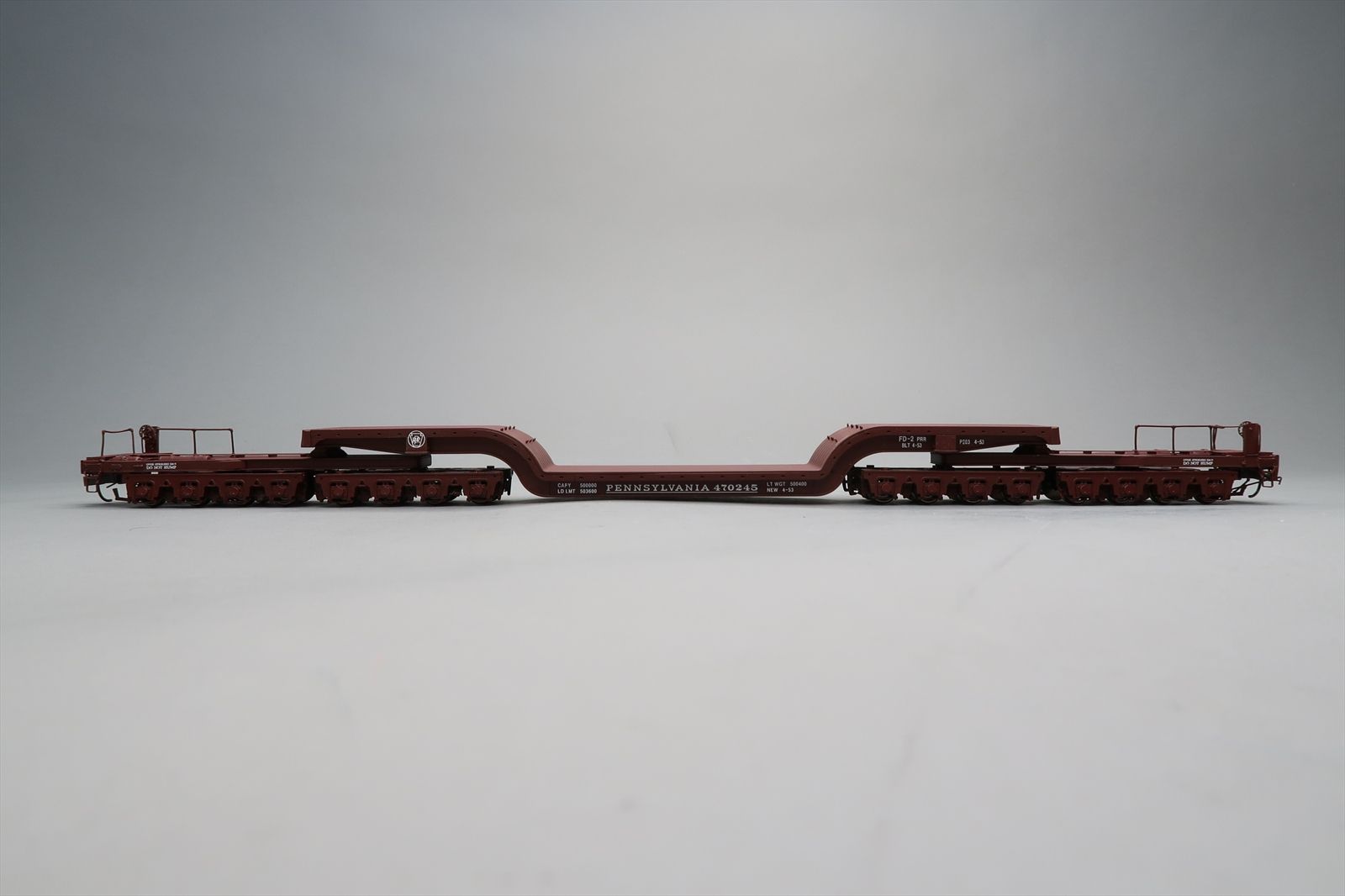 HO Brass Model - Railworks R-430P PRR Pennsylvania Queen Mary FD-2 / FW-1 4-Truck Flatcar ...