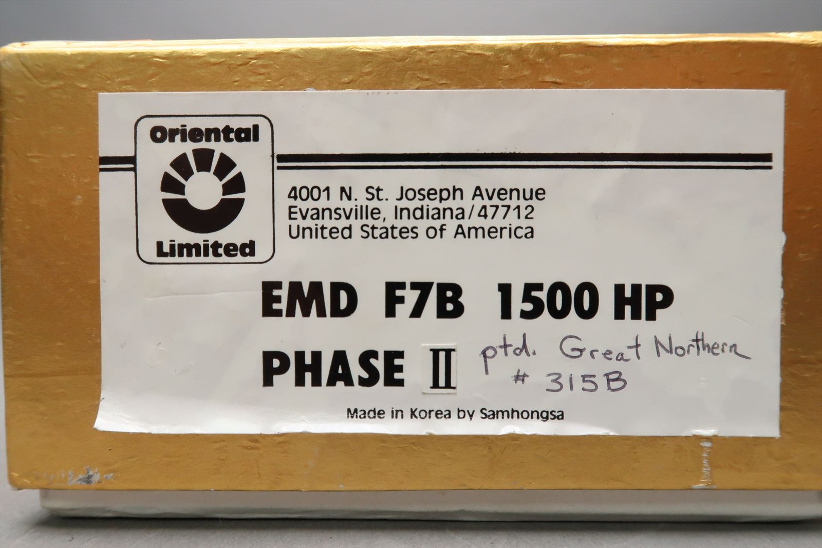 HO Brass Model - Oriental GN Great Northern EMD F7 F7B 1500HP Phase II ...