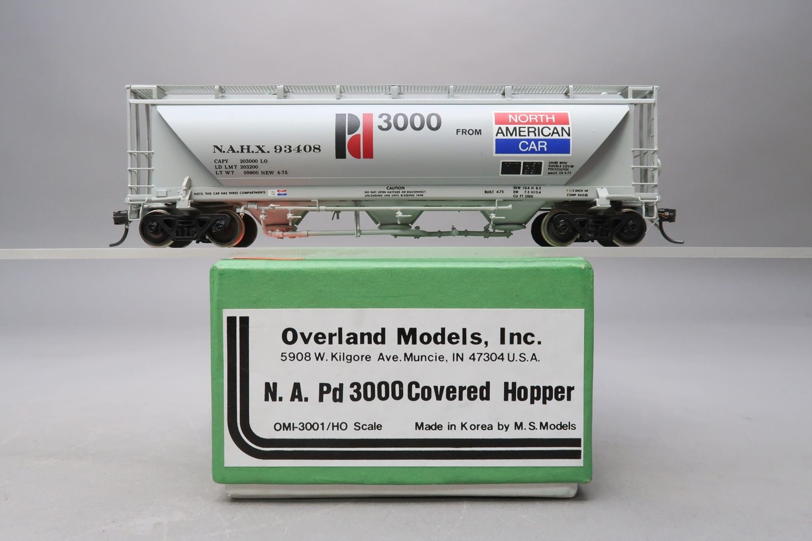 HO Brass Model - OMI 3001 NAHX Pd 3000 Covered Hopper #93408 - Custom ...