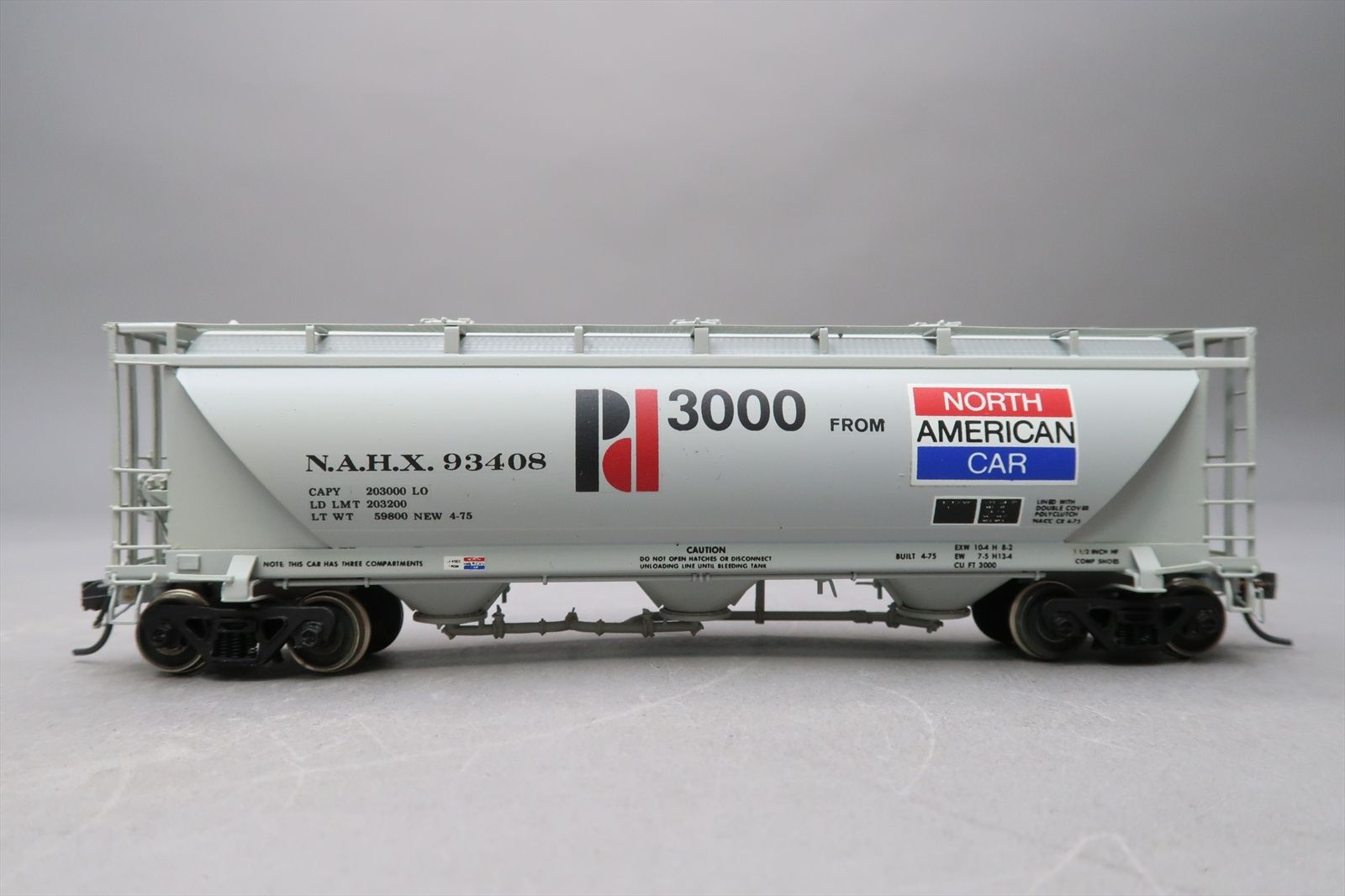 HO Brass Model - OMI 3001 NAHX Pd 3000 Covered Hopper #93408 - Custom ...
