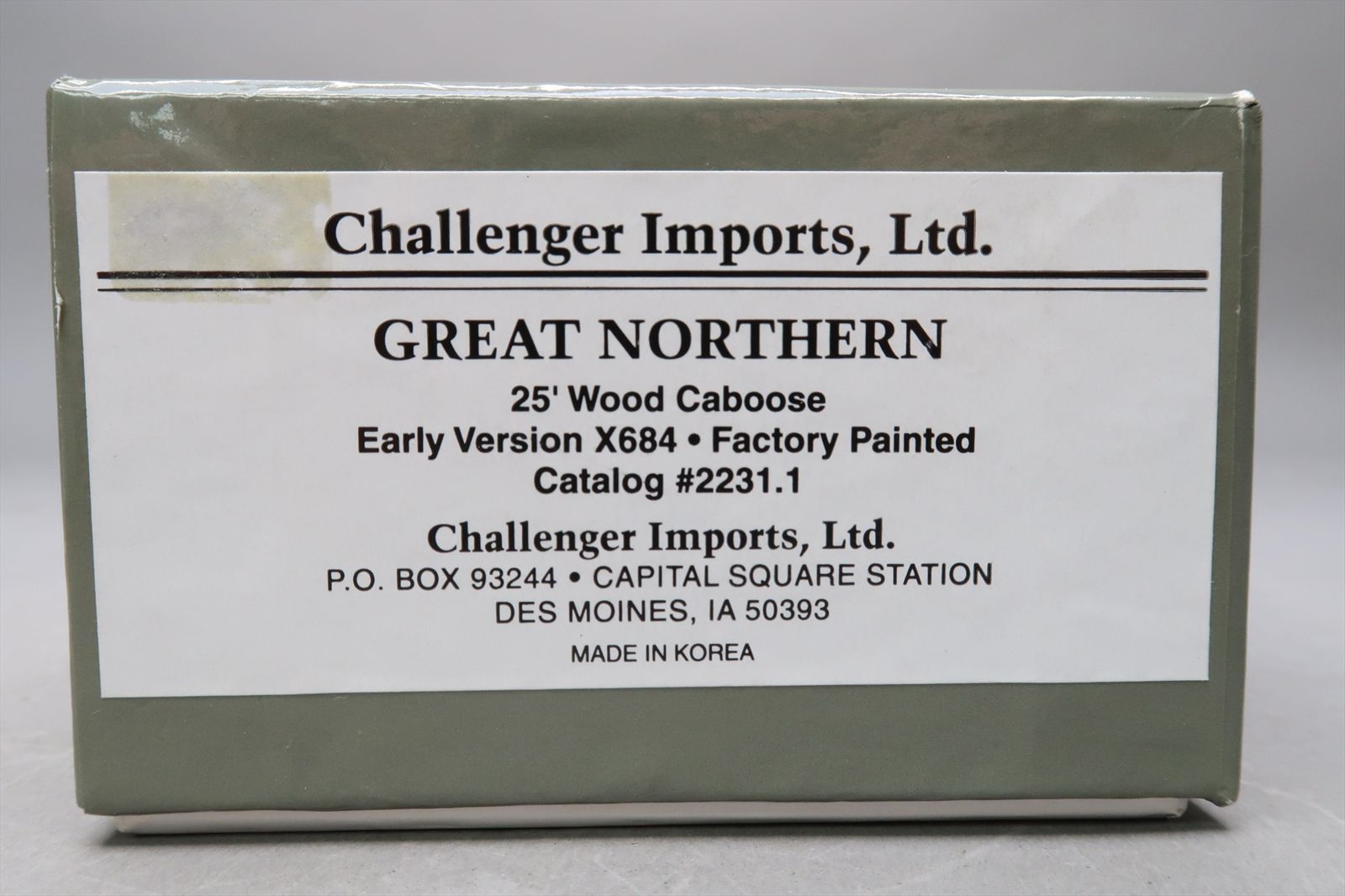 HO Brass Model - CIL 2231.1 GN Great Northern 25' Wood Caboose Early ...