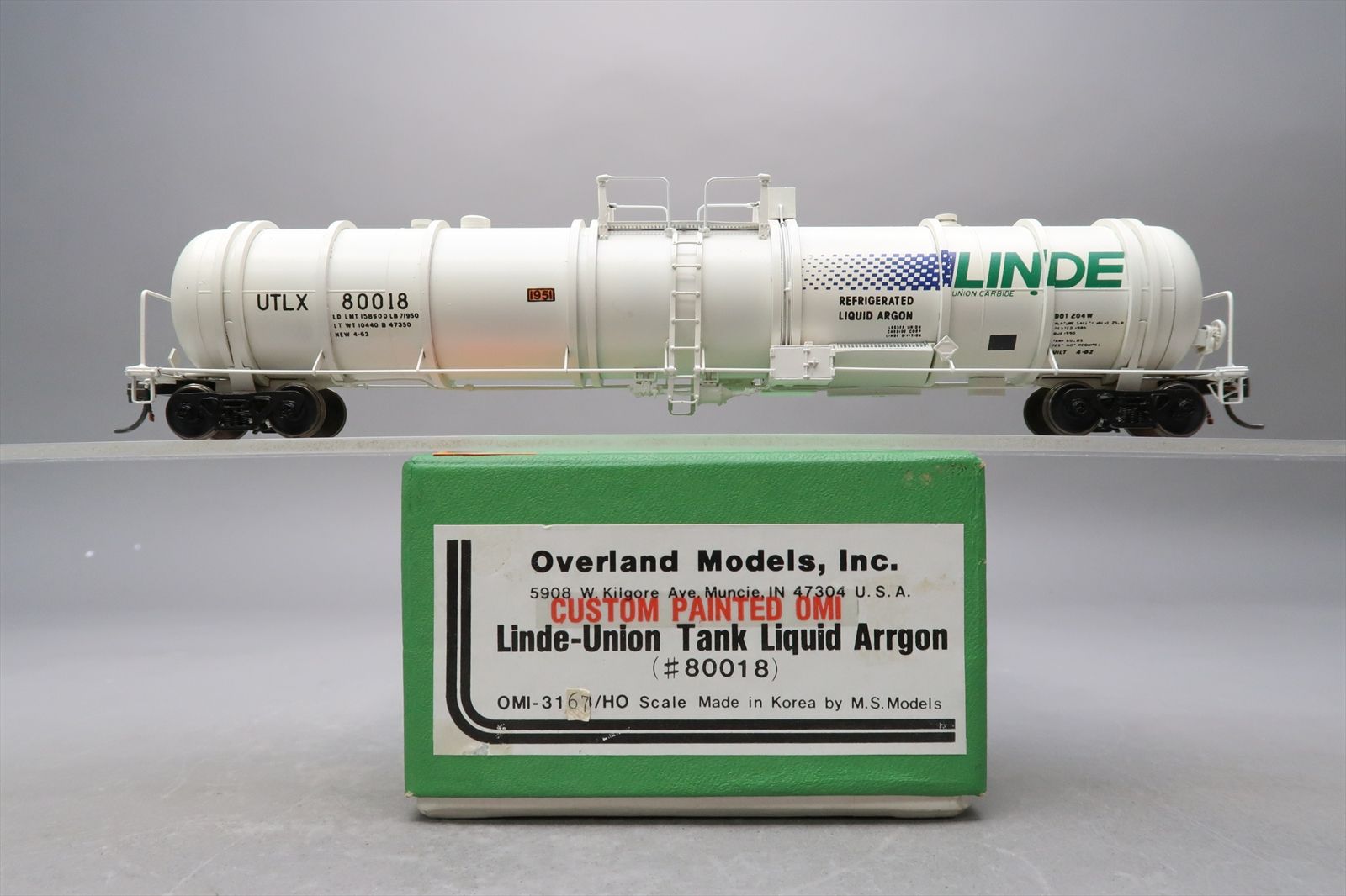 HO Brass Model - OMI 3167.1 UTLX Linde-Union Tank Liquid Argon #80018 ...