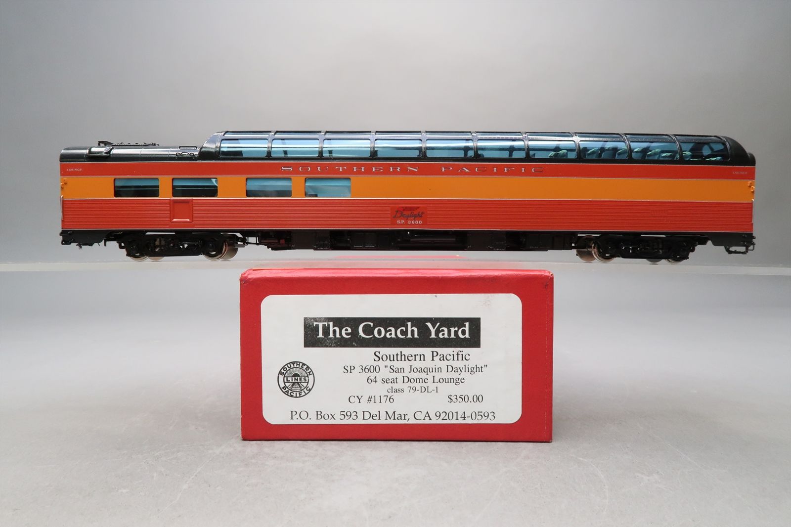 HO Brass Model - TCY 1176 SP Southern Pacific 64-Seat Dome Lounge 79-DL-1 Daylight #3600 ...