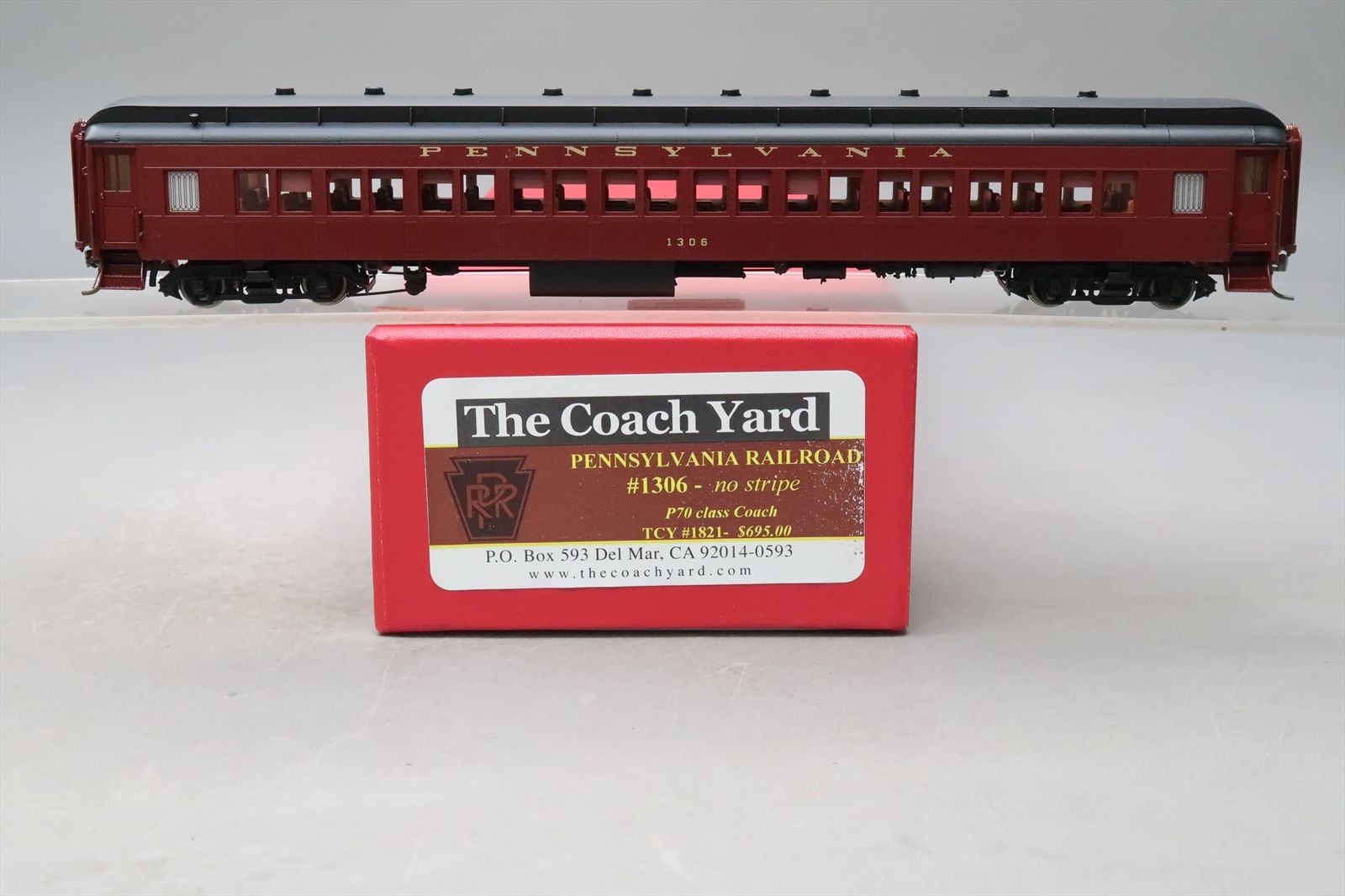 HO Brass Model - TCY 1821 PRR Pennsylvania P70 Coach No Stripe #1306 ...