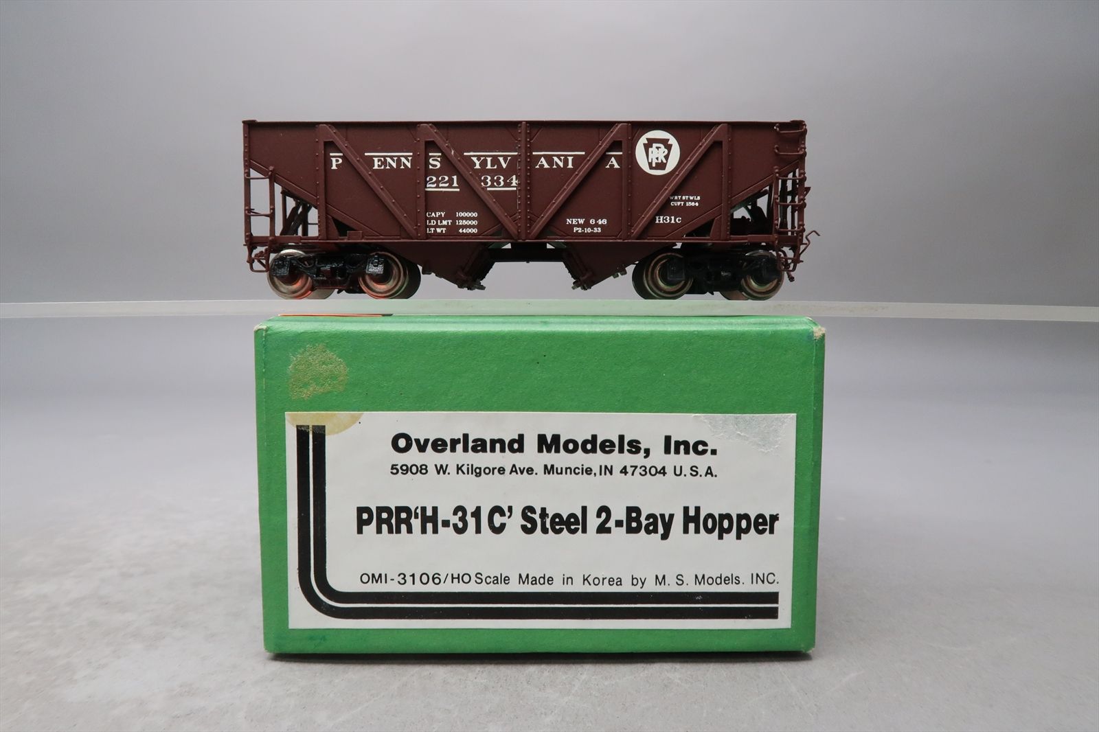 HO Brass Model - OMI 3106 PRR Pennsylvania H-31C Steel 2-Bay Hopper ...