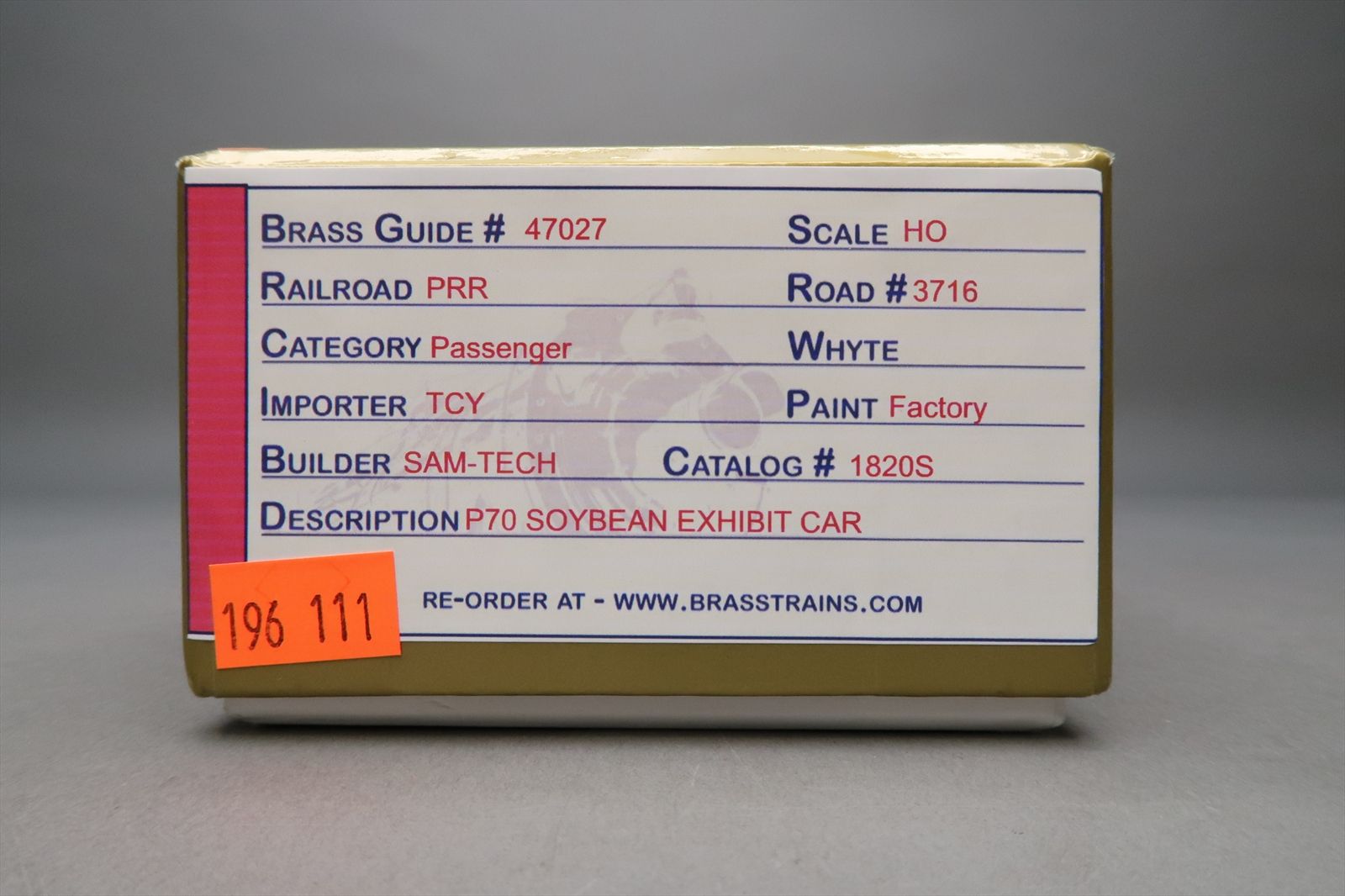 HO Brass Model - TCY 1820S PRR Pennsylvania P70 Coach Soybean Exhibit ...