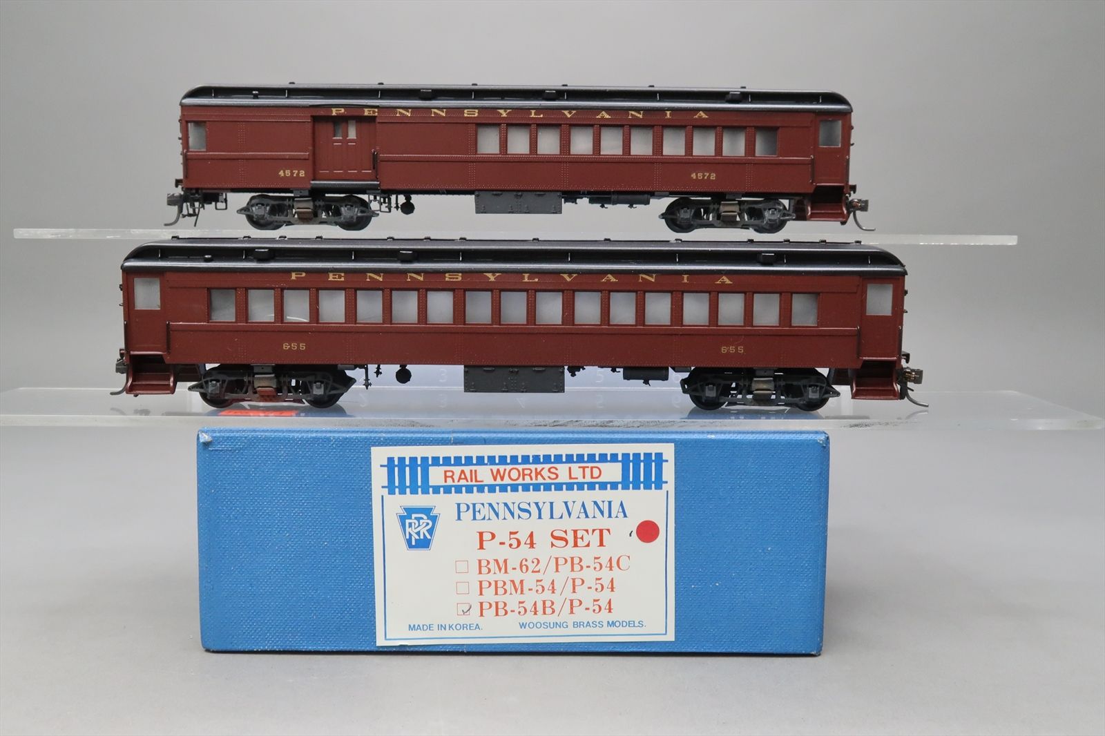HO Brass Model - Railworks PRR Pennsylvania PBM-54 / P-54 Set Passenger ...