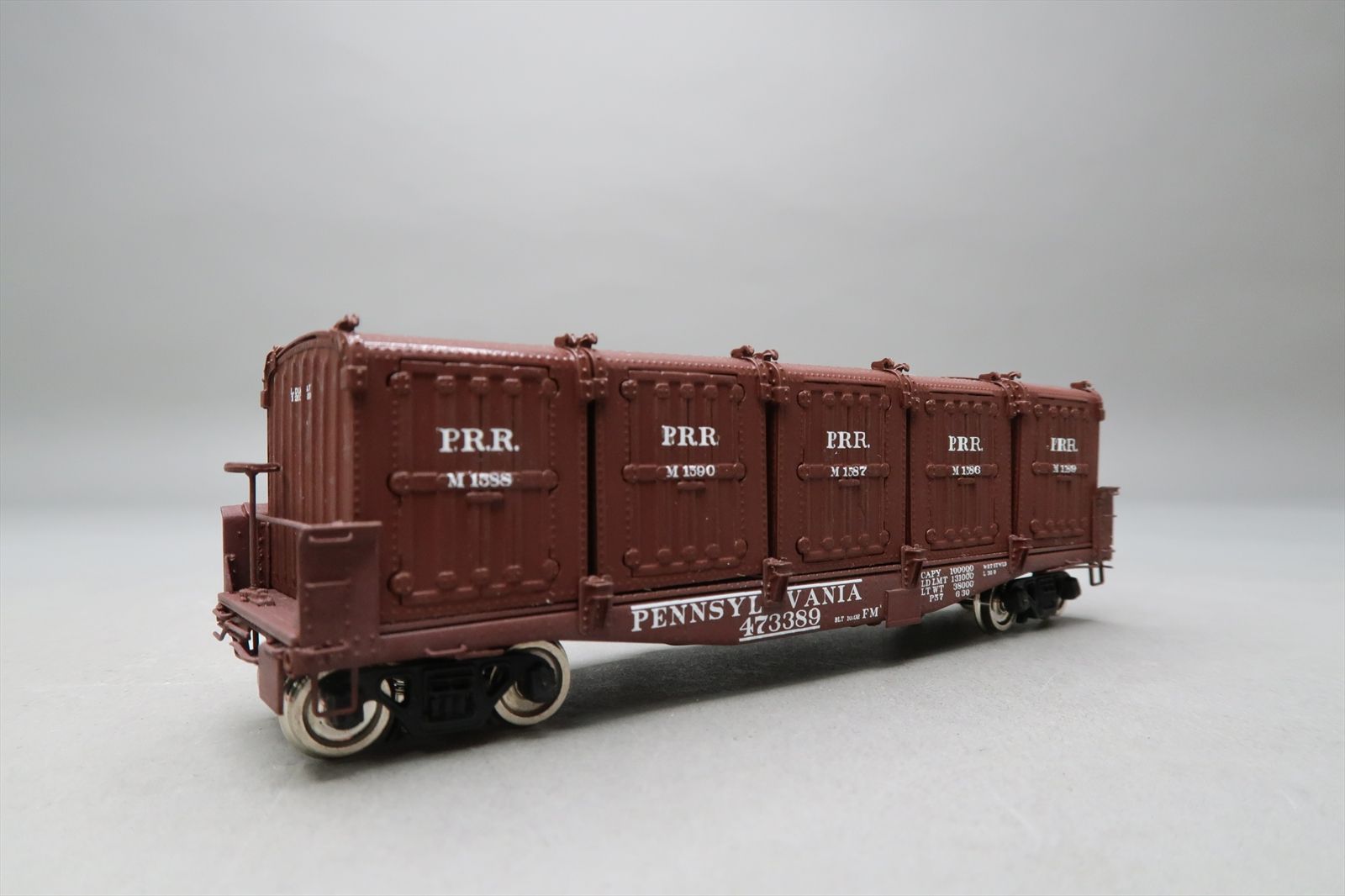 HO Brass Model - Railworks PRR Pennsylvania FM Container Car w/ 5 DD1A ...