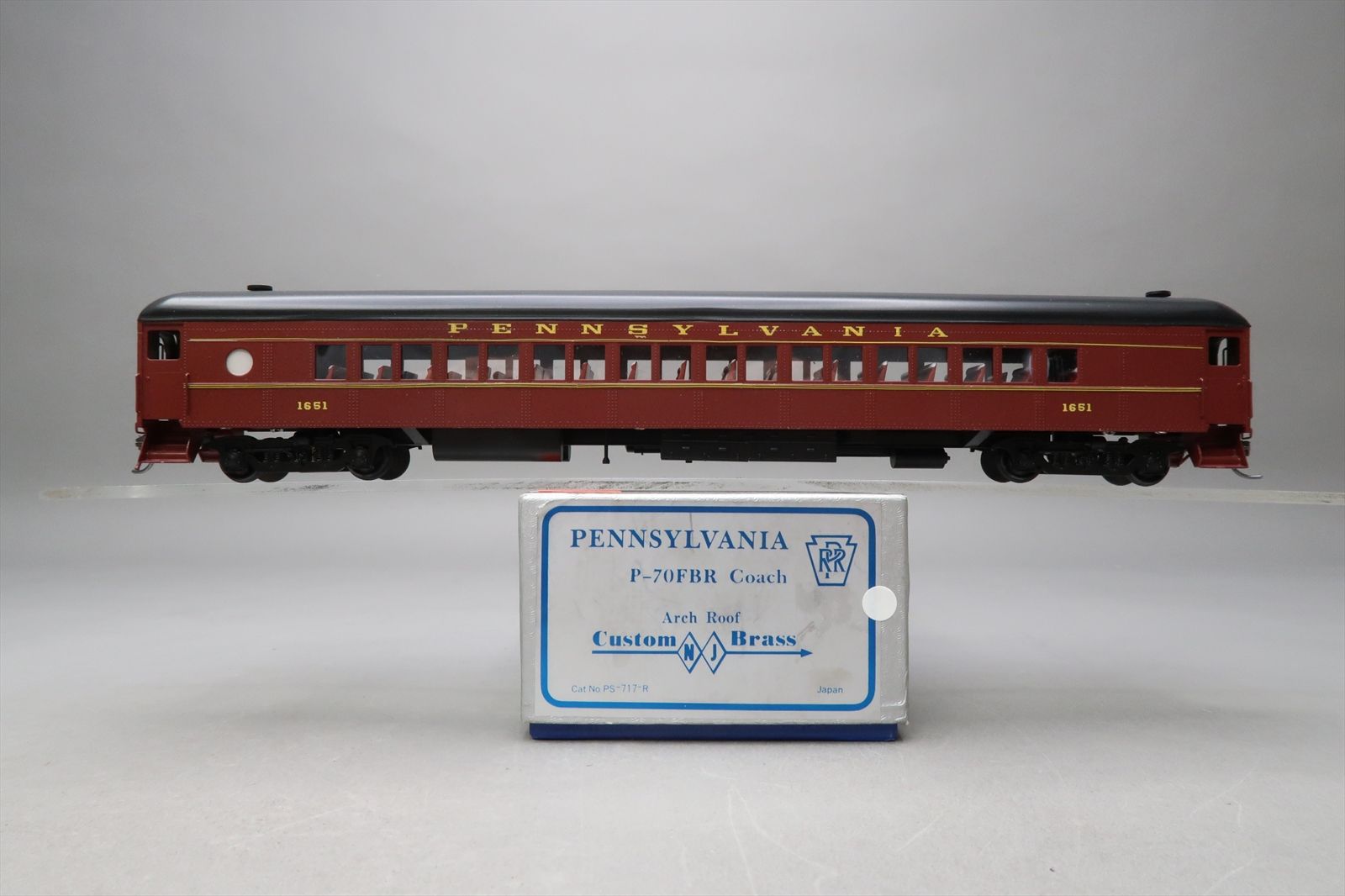 HO Brass Model - NJCB PS-717-R PRR Pennsylvania P-70FBR Coach Arch Roof ...
