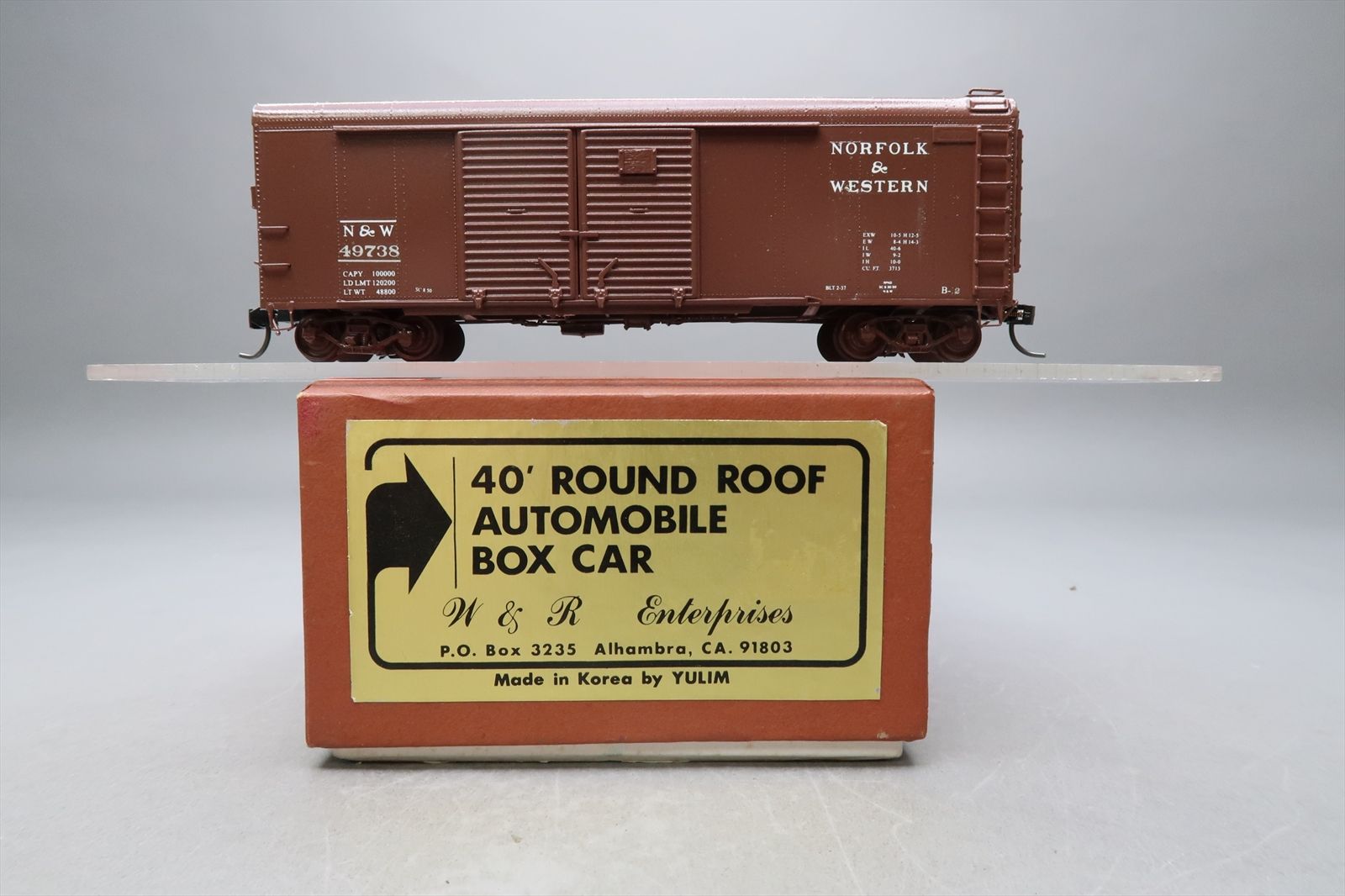 HO Brass Model - W&R N&W Norfolk & Western 40' Round Roof Auto ...