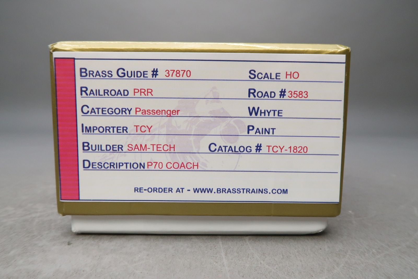 HO Brass Model - TCY 1820 PRR Pennsylvania P70 Coach 3-Stripe #3583 - F ...