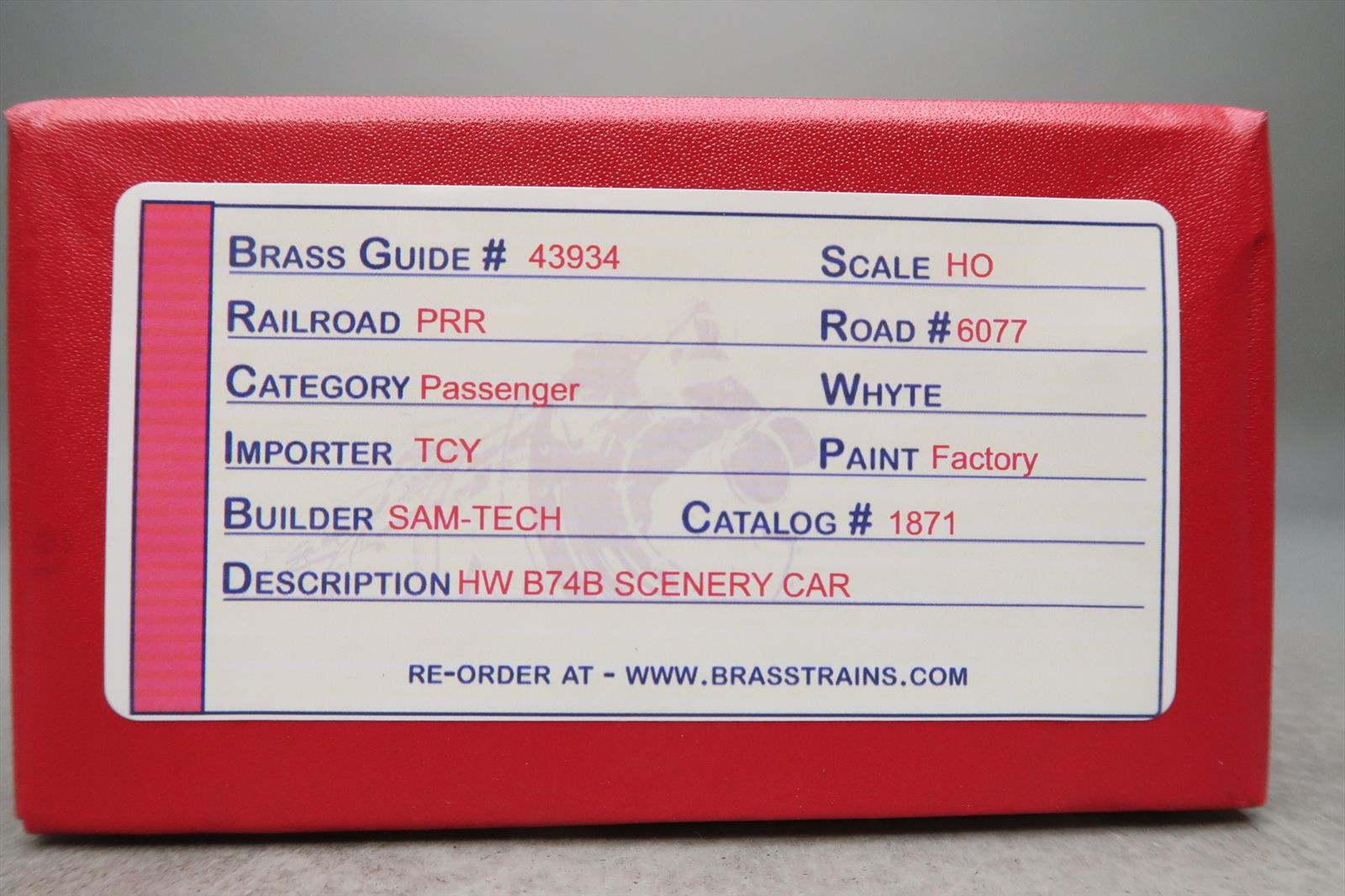 HO Brass Model - TCY 1871 PRR Pennsylvania B74B Scenery Car Shakespeare ...