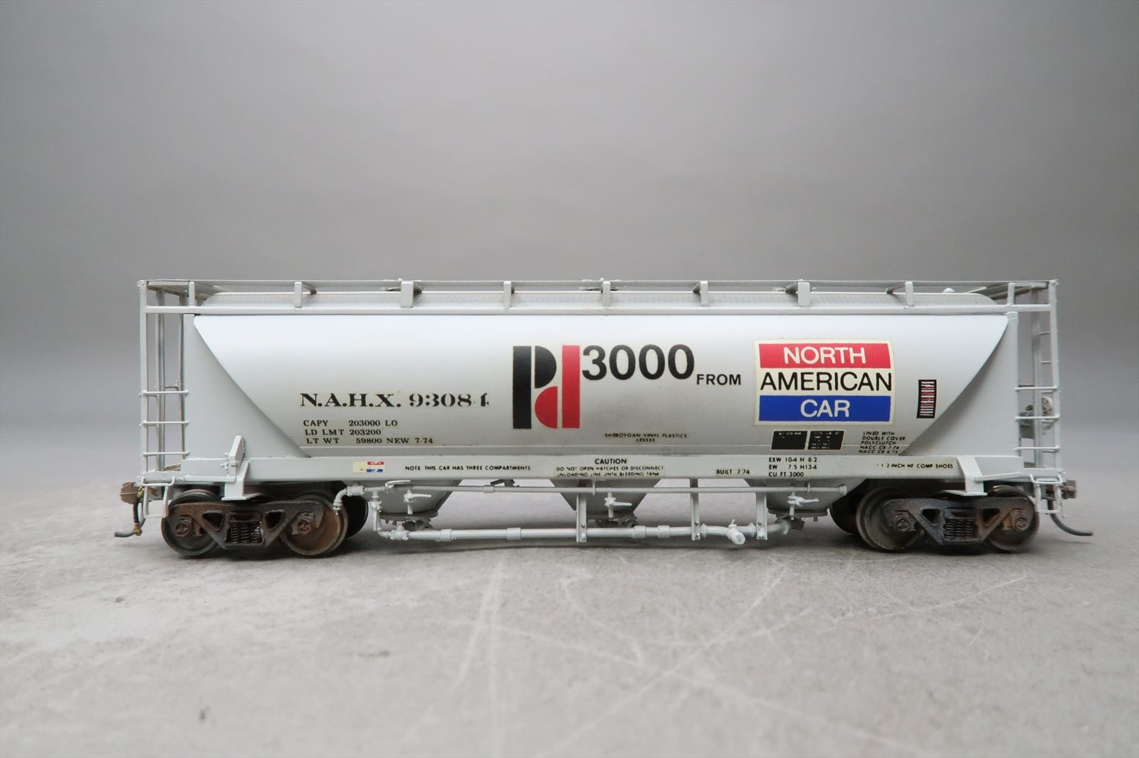 HO Brass Model - OMI 3001 NAHX Pd 3000 Covered Hopper #93084 - Custom ...