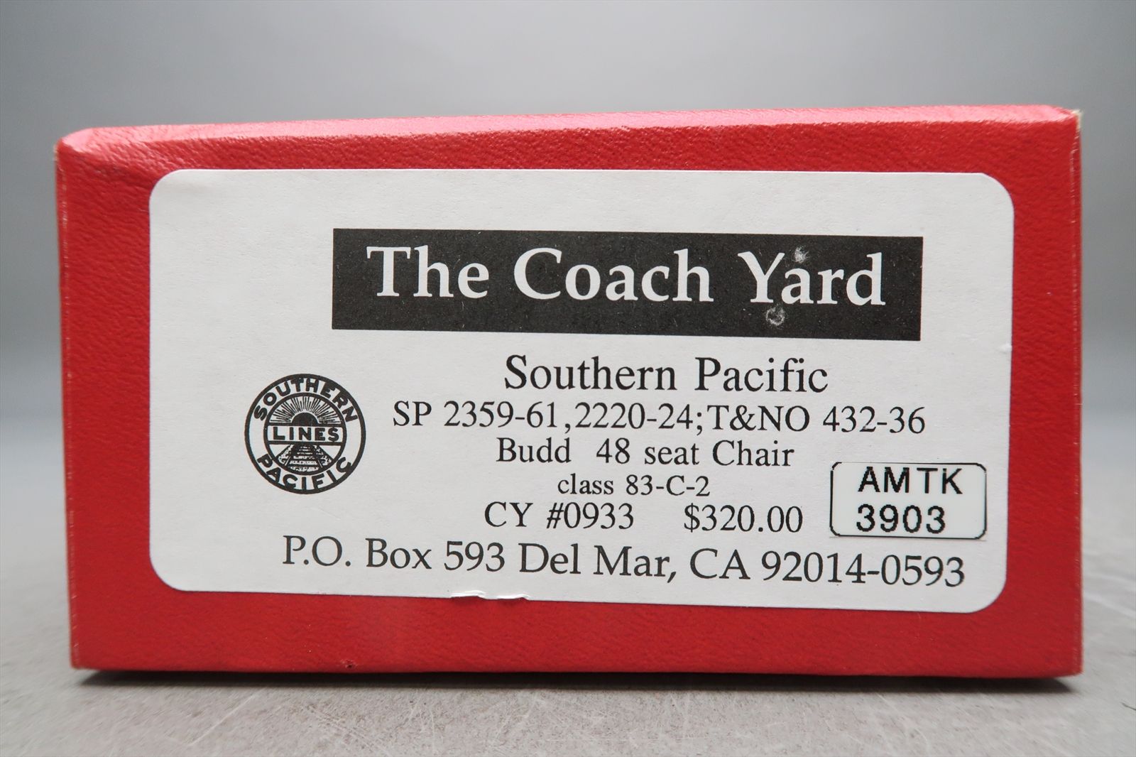 HO Brass Model - TCY 0933 SP as Amtrak Budd 83-C-2 48 Seat Chair Car ...