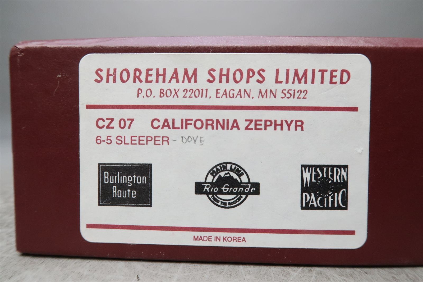 HO Brass Model - SSL CZ07 California Zephyr 6-5 Sleeper Silver Dove - F ...