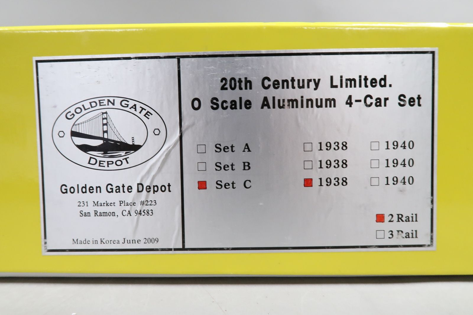 O Aluminum 2-Rail Model - GGD Golden Gate Depot NYC New York Central ...
