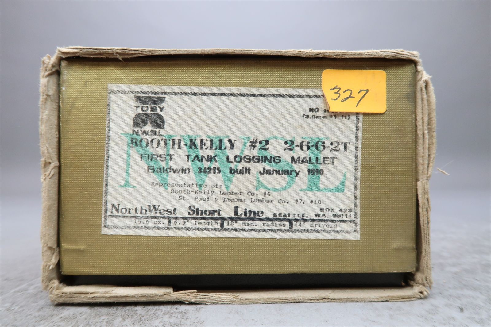 HO Brass Model - NWSL Booth Kelly 2-6-6-2T First Tank Logging Mallet #2 ...