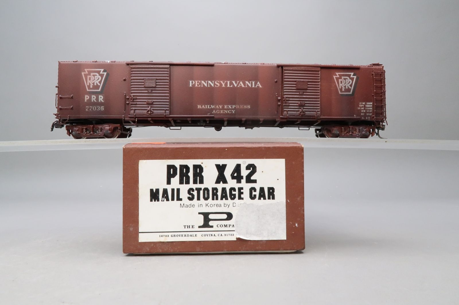 HO Brass Model - PCO P Car Co. PRR Pennsylvania X-42 Mail Storage Car ...