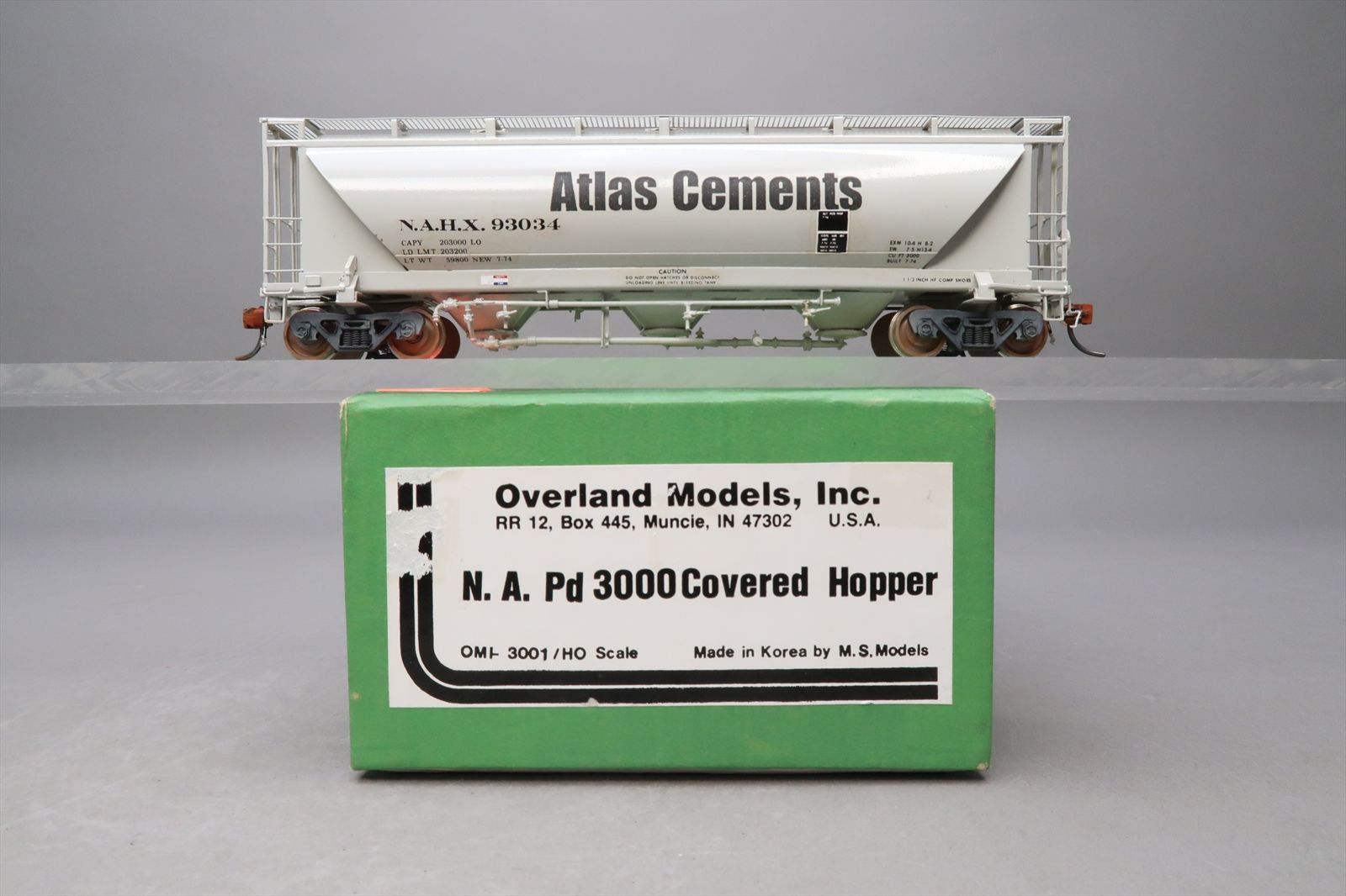 HO Brass Model - OMI 3001 NAHX Pd Atlas Cements 3000 Covered Hopper ...
