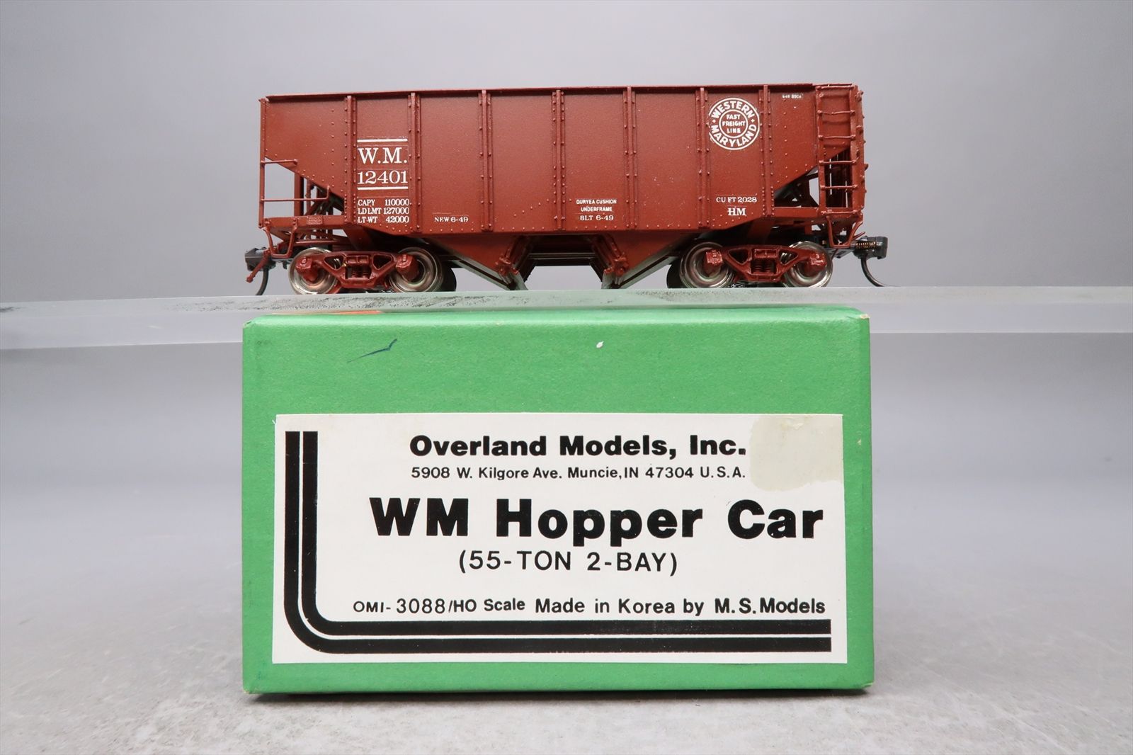 HO Brass Model - OMI 3088 WM Western Maryland 55-Ton 2-Bay Hopper ...