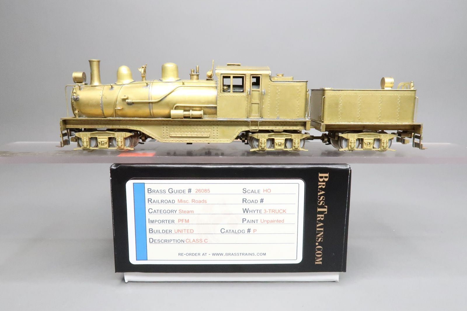 HO Brass Model - PFM 3-Truck Shay Class C - Unpainted - 1956 Run ...