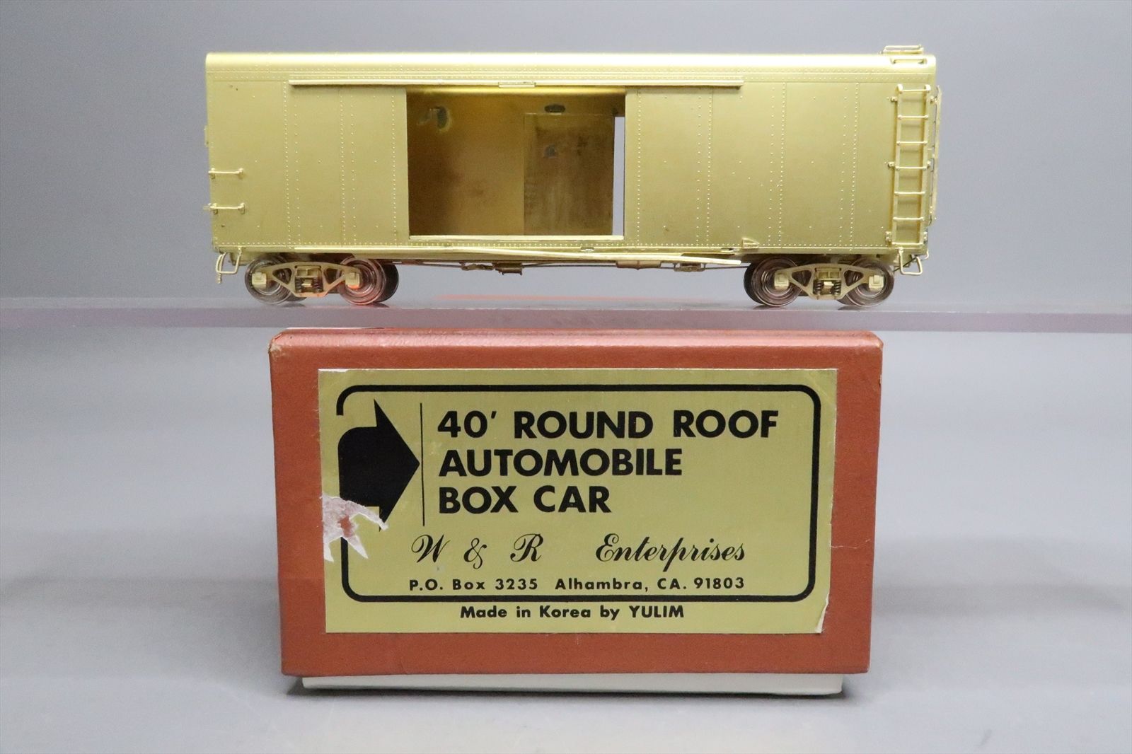 HO Brass Model - W&R 40' Round Roof Auto Automobile Box Car Boxcar ...