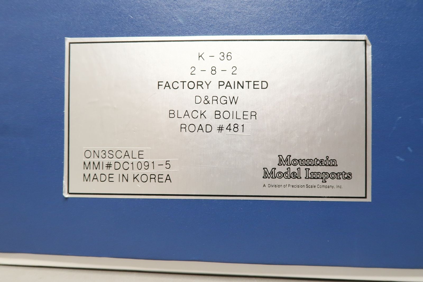 On3 Brass Model - MMI / PSC DC1091-5 D&RGW Rio Grande K-36 2-8-2 Black ...