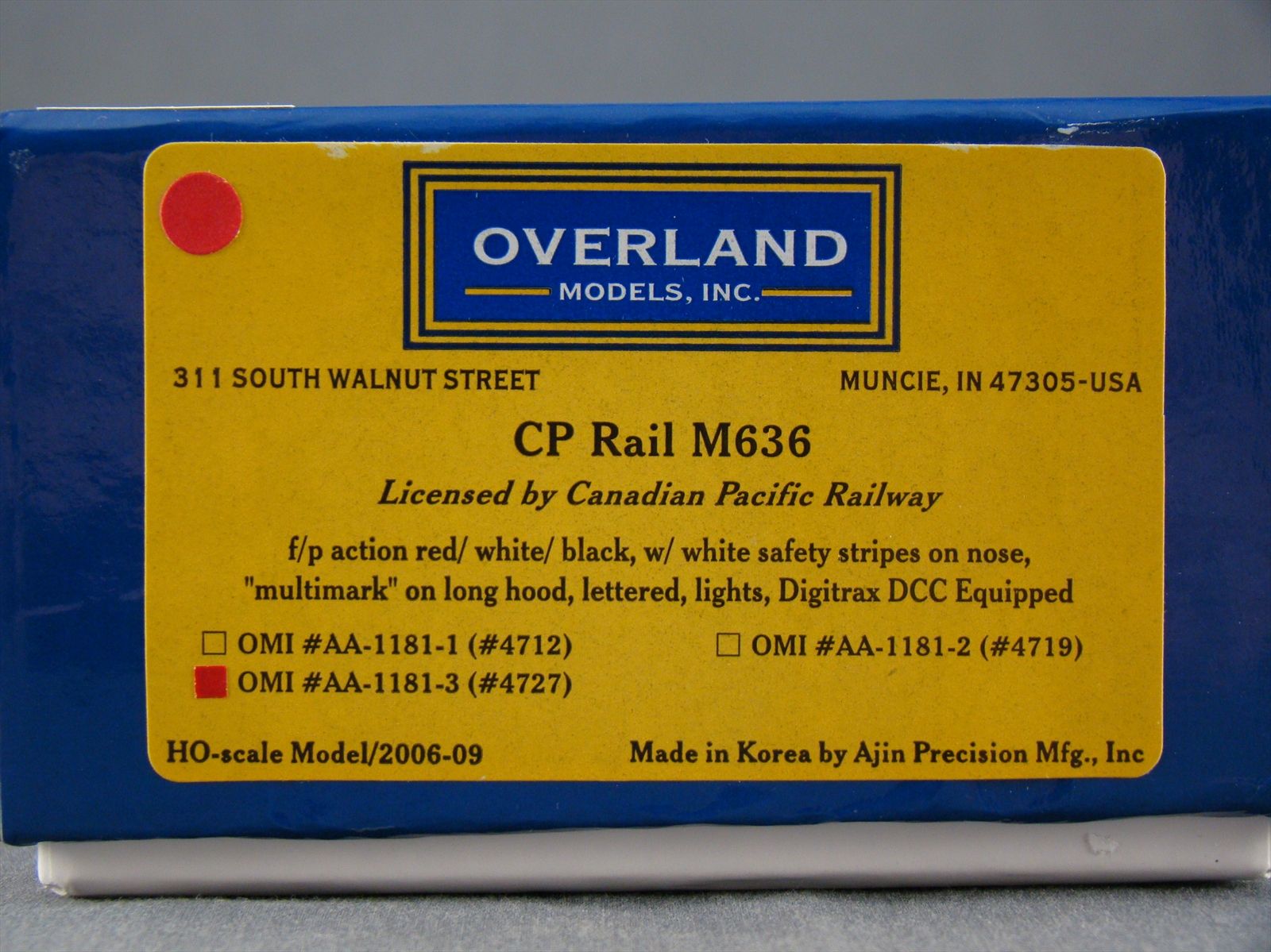 HO OMI CP Canadian Pacific ALCO M636 #4727 NICE! DCC/DC