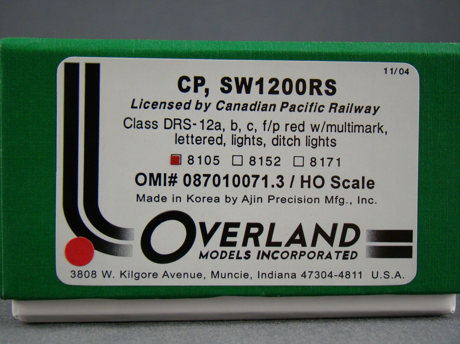 HO OMI CPR Canadian Pacific SW1200RS #8105
