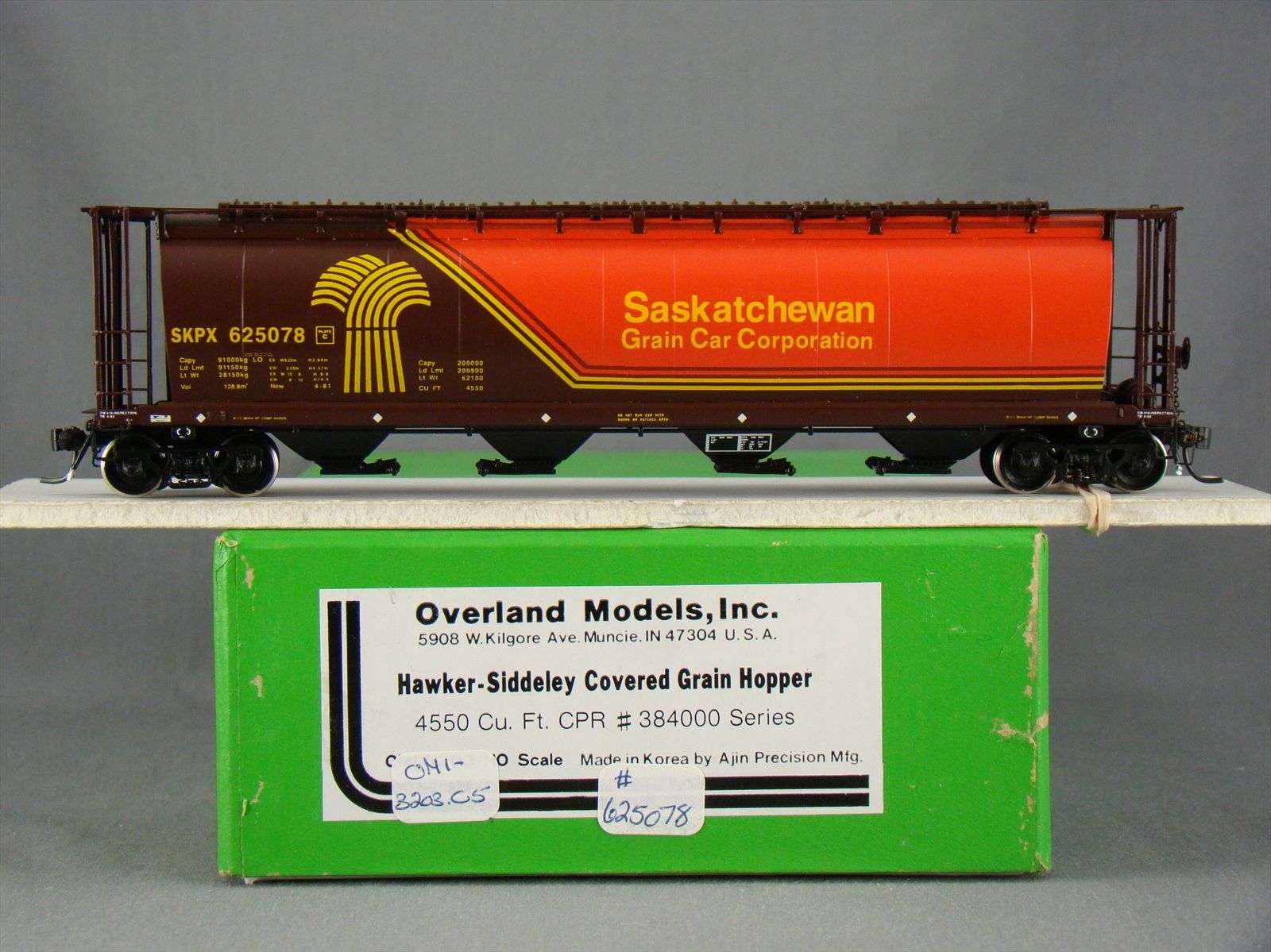 HO OMI Overland Custom Saskatchewan Grain Hopper #625078