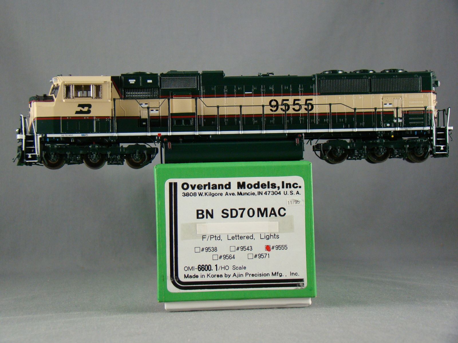 HO Brass OMI 6600.1 Overland BN Executive SD70MAC Diesel #9555