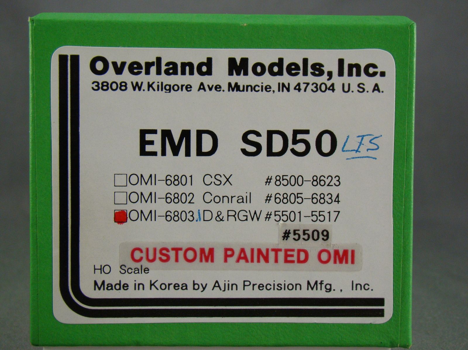 HO OMI Overland Models D&RGW EMD SD50 #5509 Custom