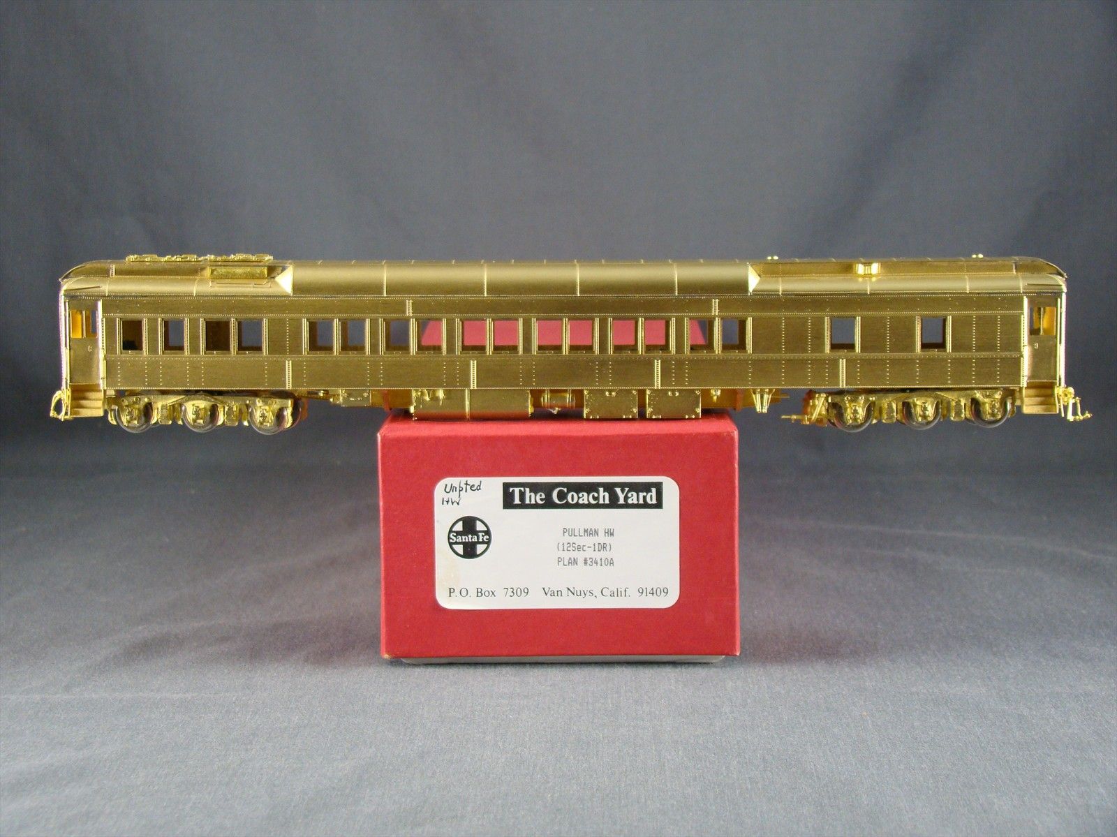 HO TCY Coach Yard ATSF Santa Fe 12-1 Pullman Heavyweight Sleeper Plan 3410A
