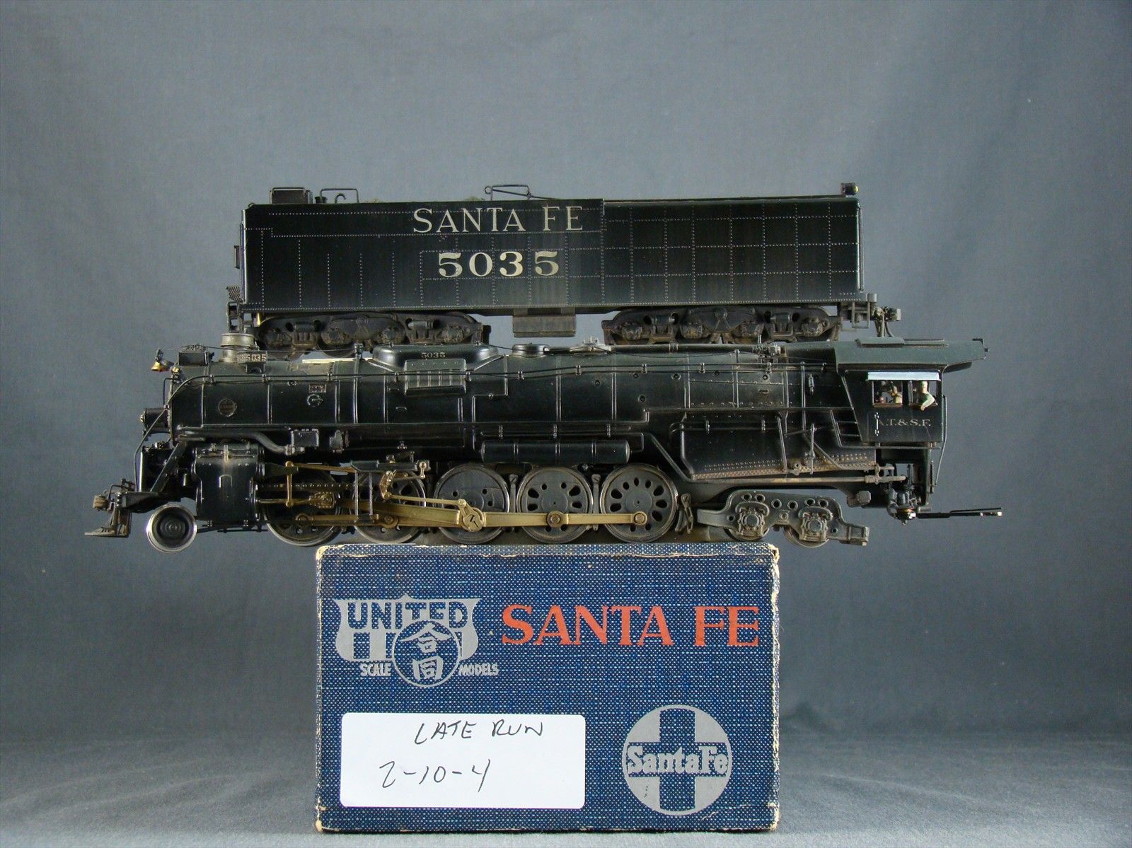HO PFM Late Run AT&SF Santa Fe 2-10-4 #5035 - Custom Weathered