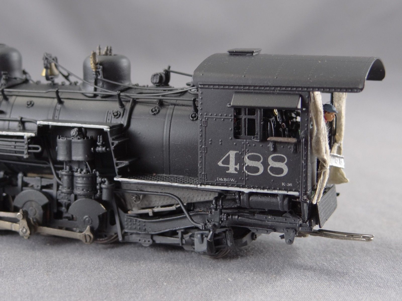 HOn3 Brass AWE D&RGW Rio Grande 2-8-2 K-36 #488 w/ Plow - CUSTOM