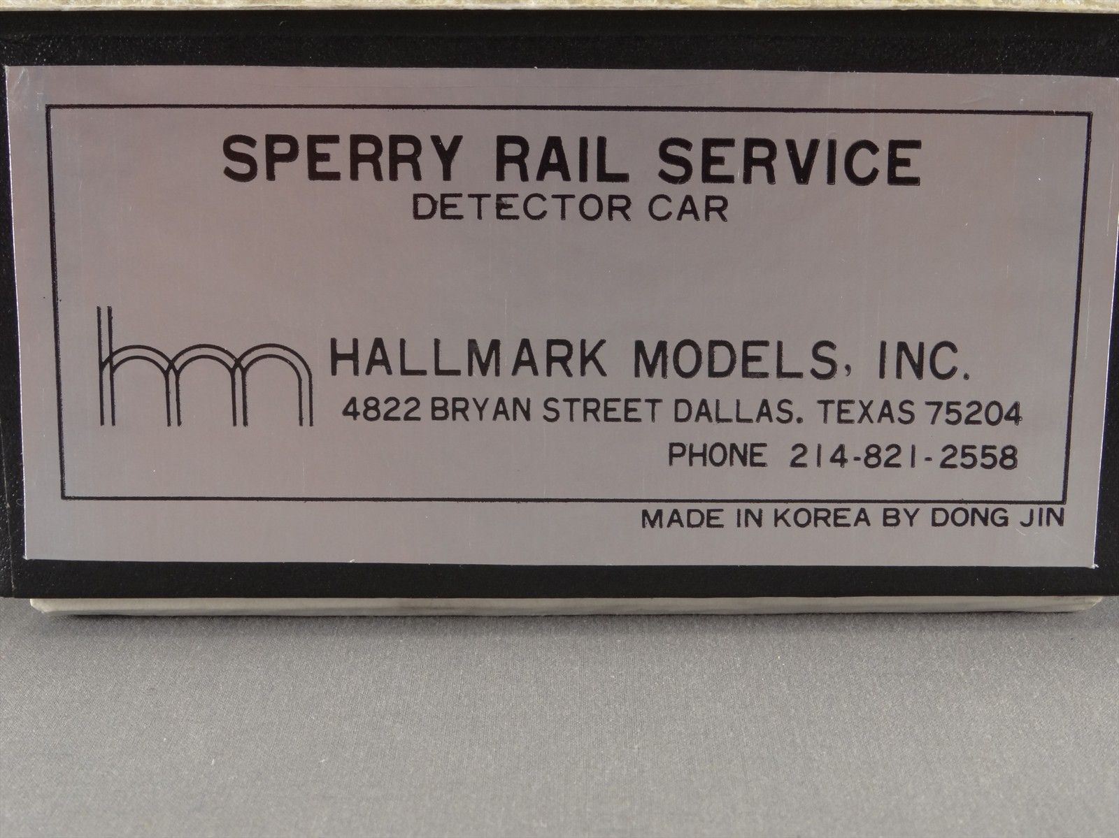 HO Brass Hallmark NYC Sperry Rail Service Detector Car