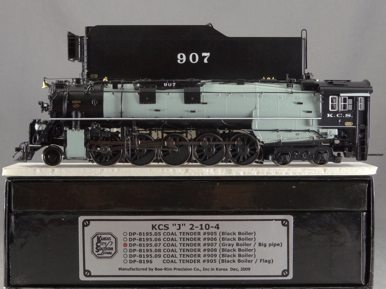 HO DP Division Point KCS J Class 2-10-4 #907 - Gray Boiler / Big Pipe
