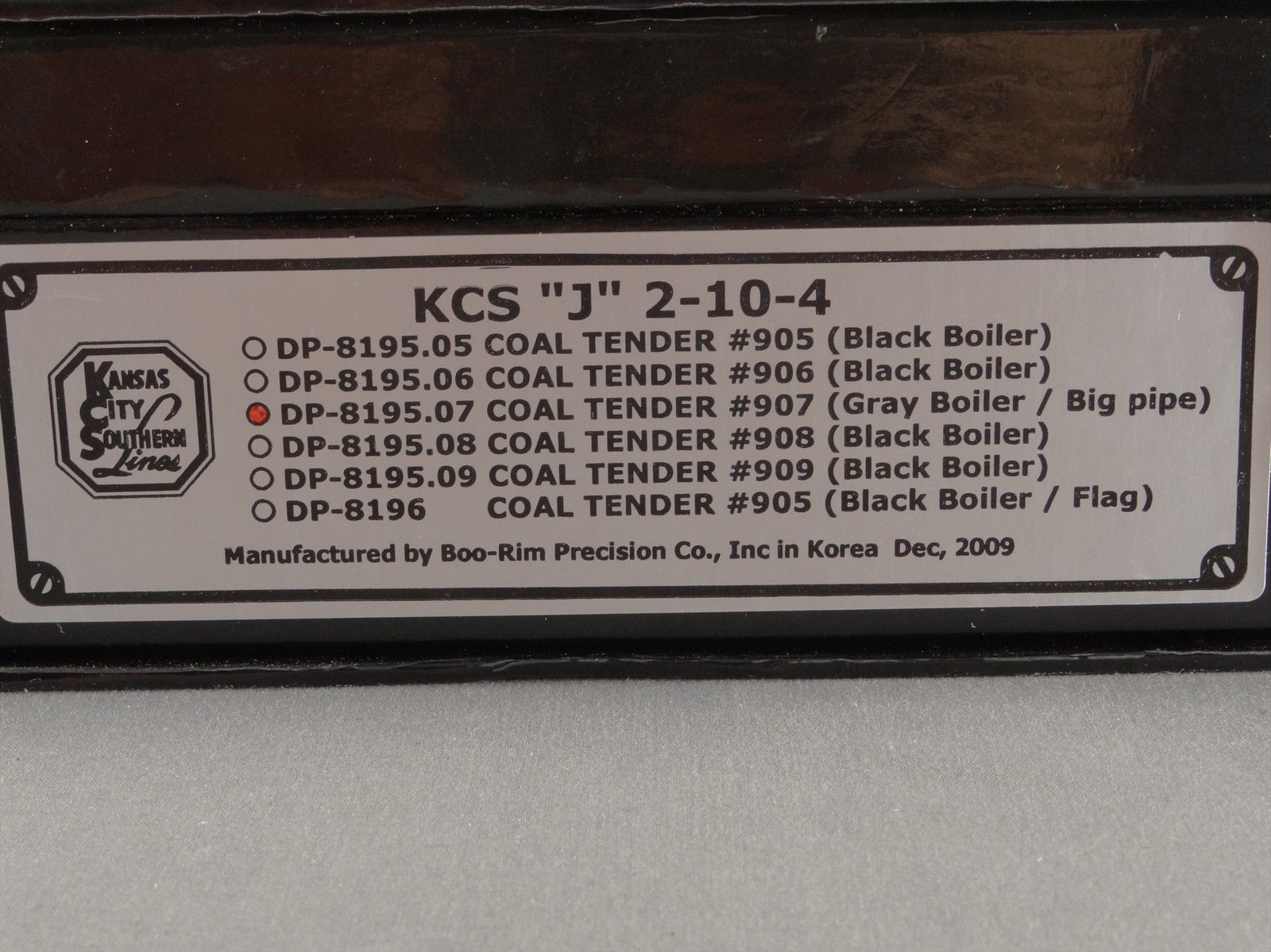 HO DP Division Point KCS J Class 2-10-4 #907 - Gray Boiler / Big Pipe