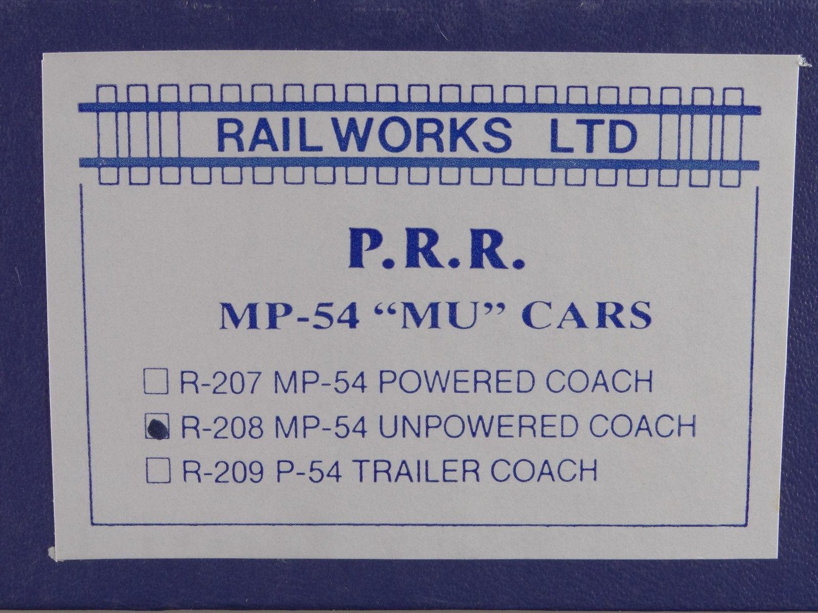 HO Railworks PRR Pennsylvania MP-54 MU Unpowered Coach