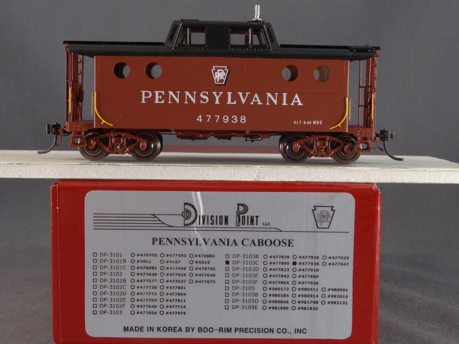 HO DP 3103C PRR Pennsylvania N5C Caboose #477938