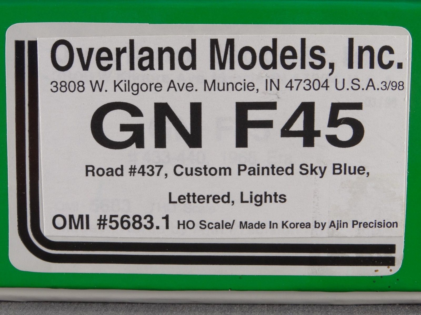 HO OMI 5683.1 GN Great Northern F45 Diesel #437 - Sky Blue