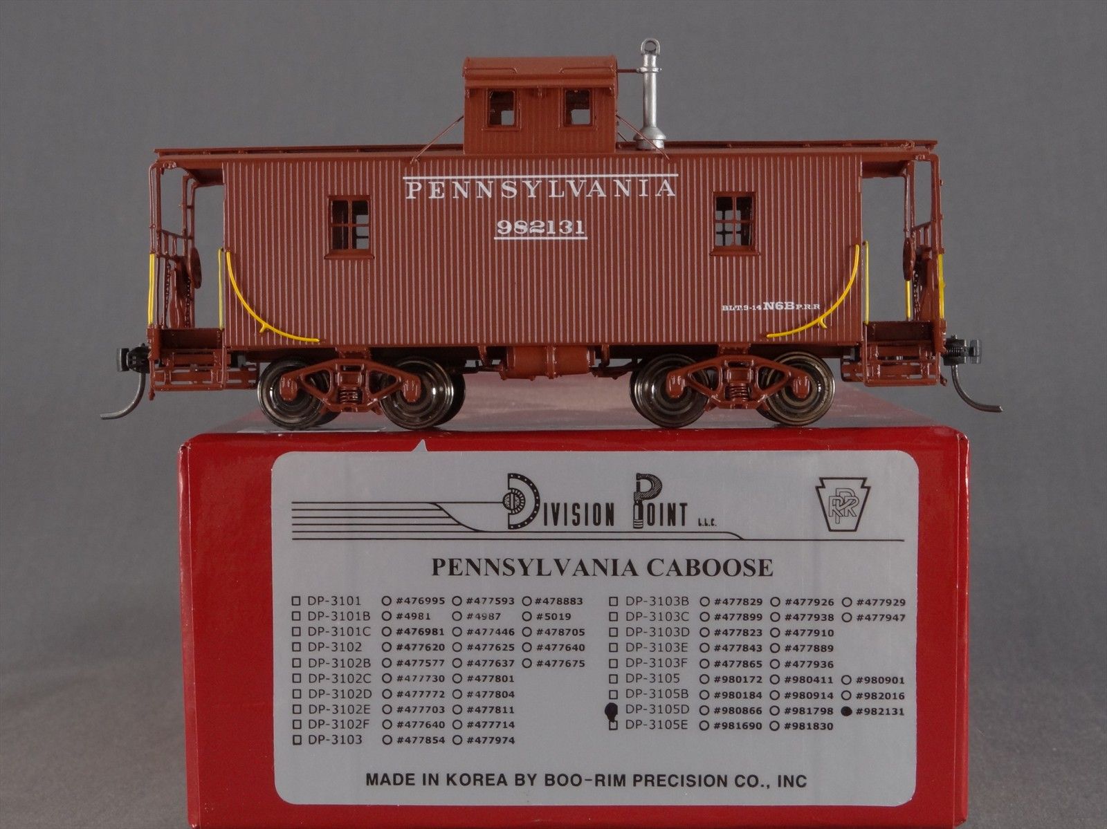 HO DP 3105D PRR Pennsylvania N6B Caboose #982131