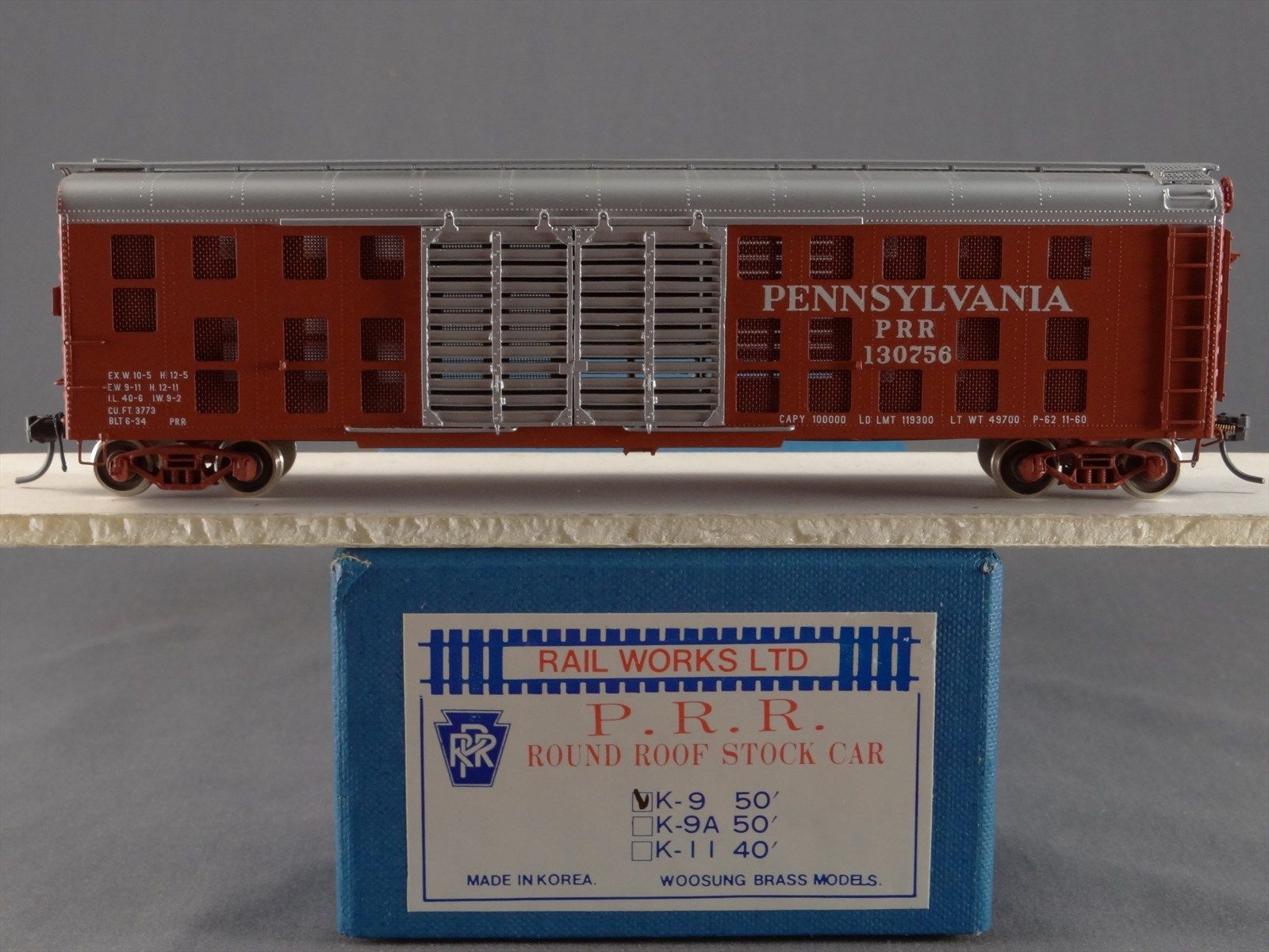 HO Railworks R-191 PRR Pennsylvania 50' K-9 Stock Car #130756