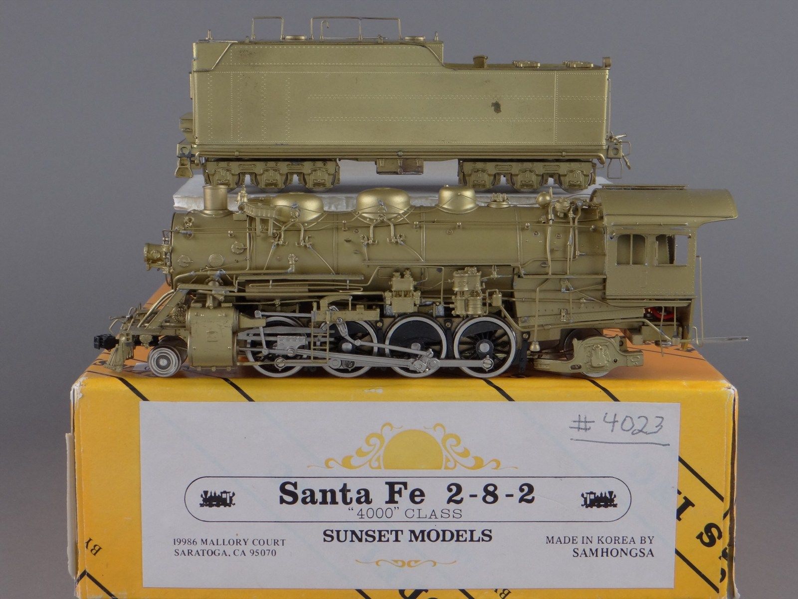 HO Brass Sunset Models ATSF Santa Fe 4000 Class 2-8-2